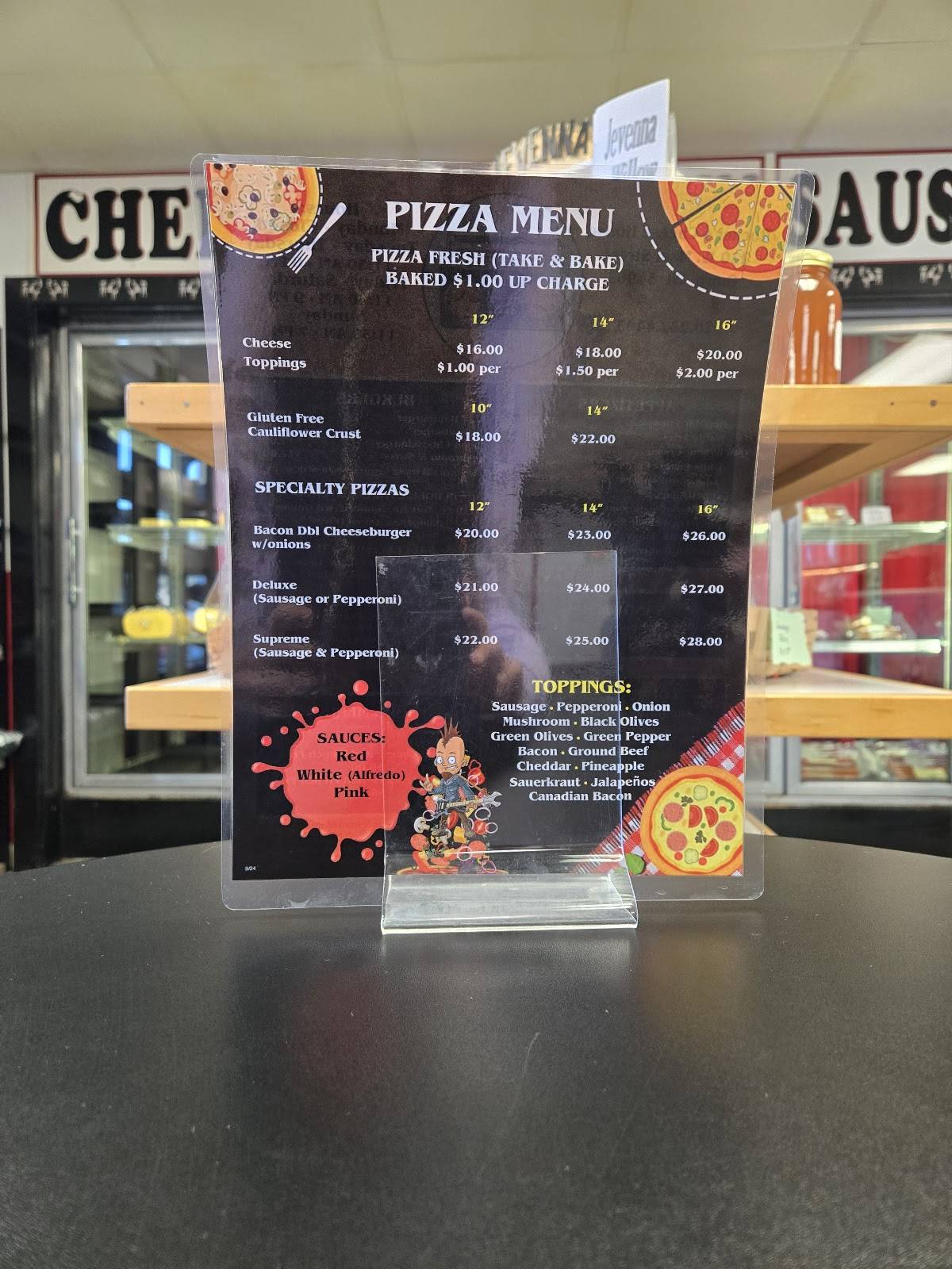 Menu at Rockers Cheese House pizzeria, Omro