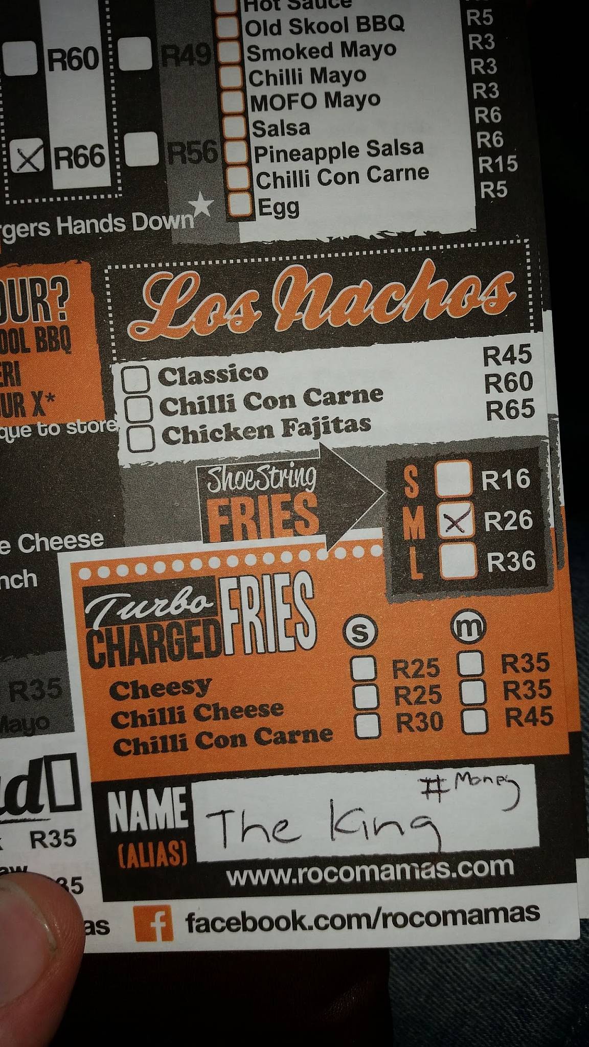 Menu at RocoMamas Beacon Bay Crossing restaurant, East London