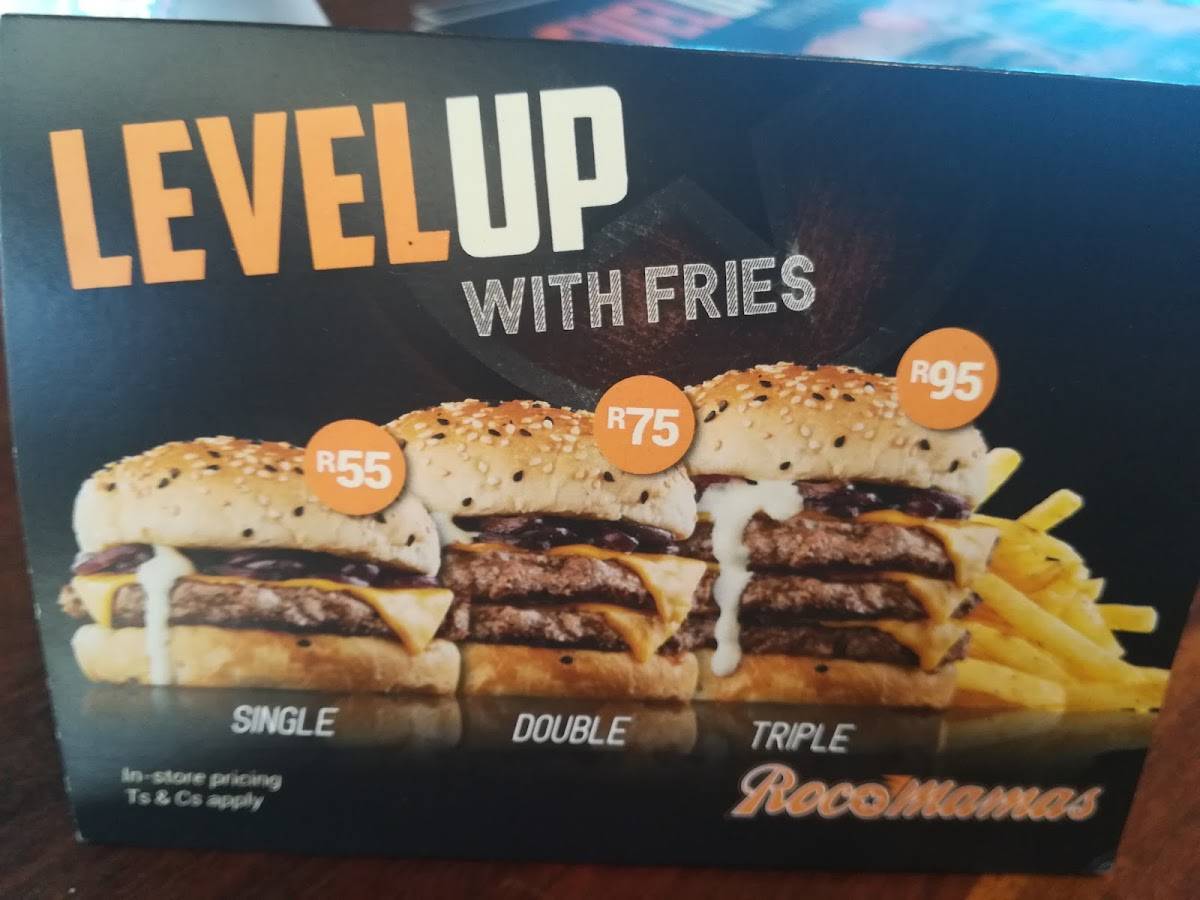 Menu at RocoMamas Beacon Bay Crossing restaurant, East London