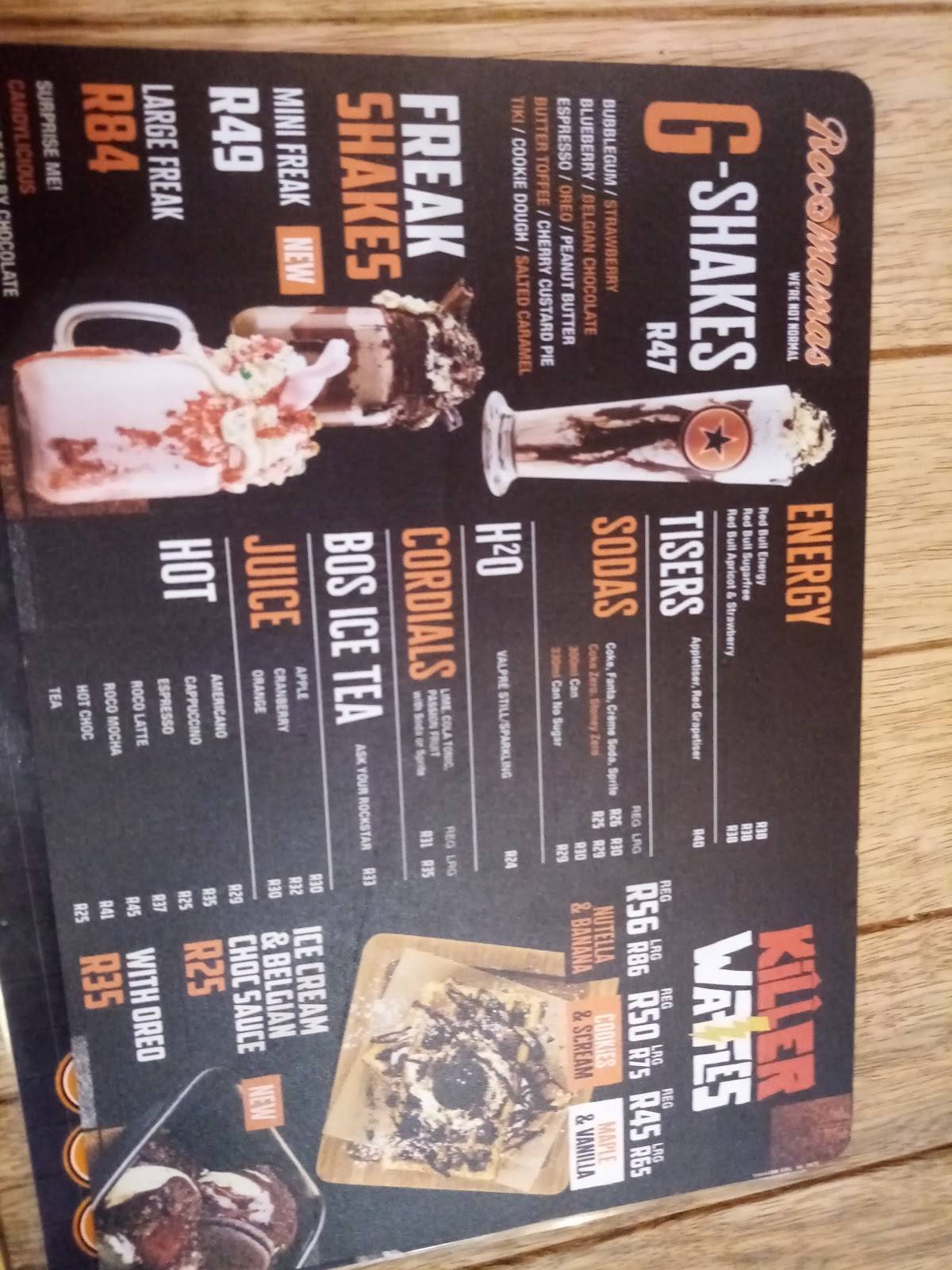Menu at RocoMamas Vangate Mall - Halaal restaurant, Cape Town, Shop 69