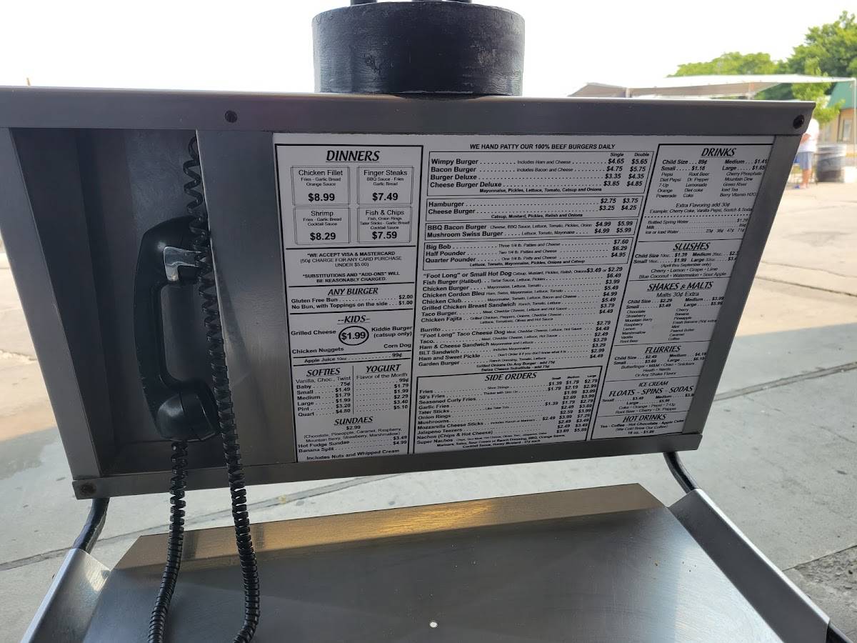 Menu at Roe-Ann Drive-In fast food, Emmett
