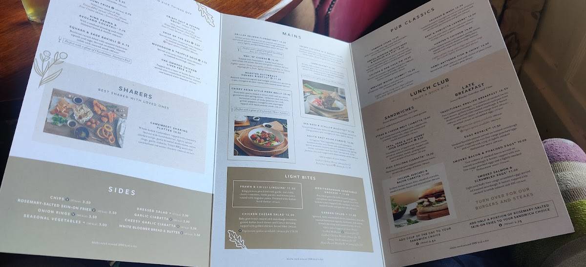 Menu at Roebuck pub & bar, Forest Row, Wych Cross