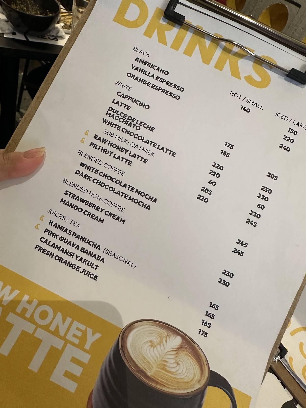 Menu at Rogue&Co cafe, Quezon City