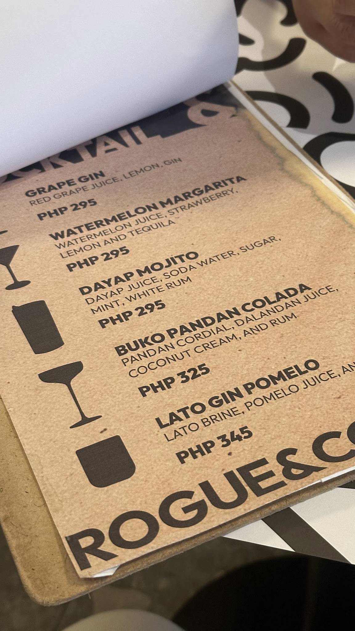 Menu at Rogue&Co cafe, Quezon City