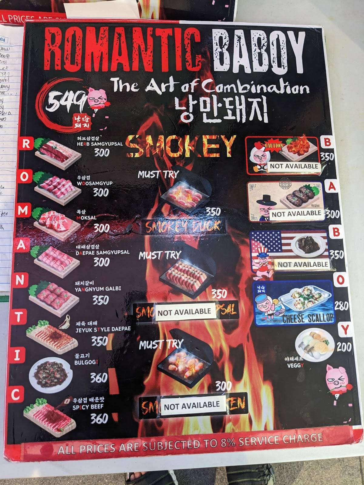 Menu at Romantic Baboy BBQ, Parañaque, 1720 Aguirre Ave