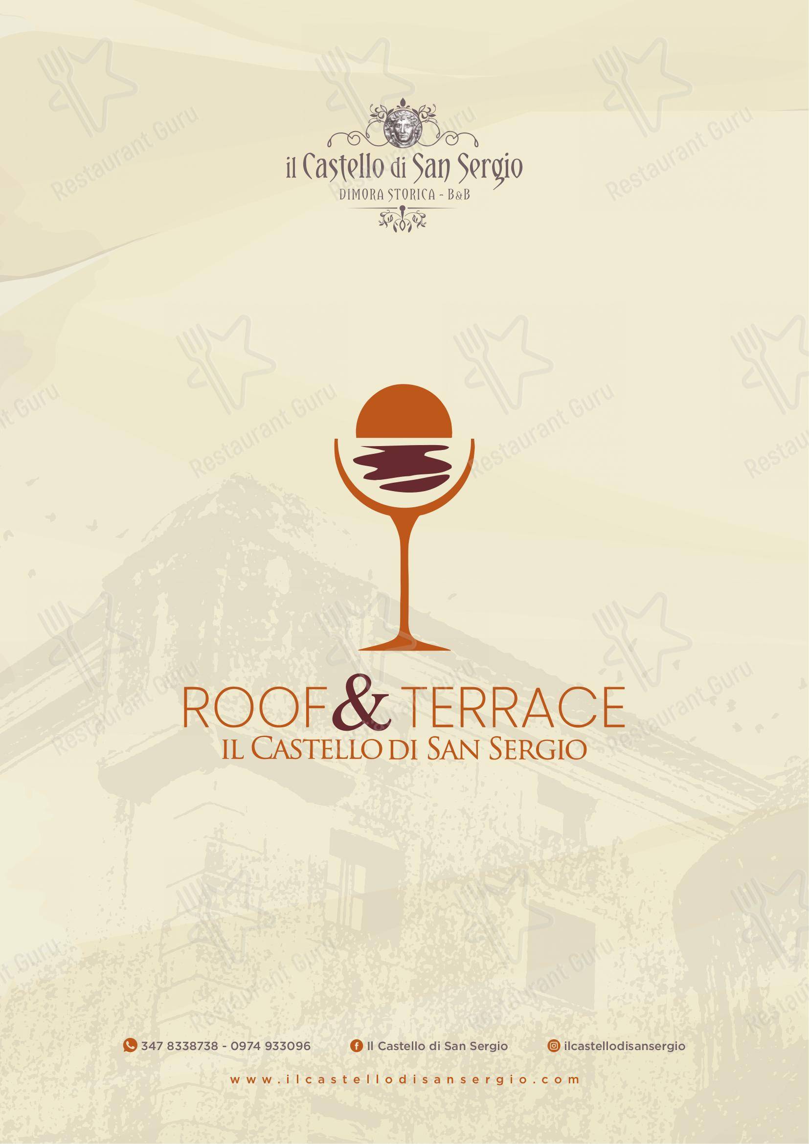 Menu au Roof&Terrace - Il Castello di San Sergio restaurant, Centola