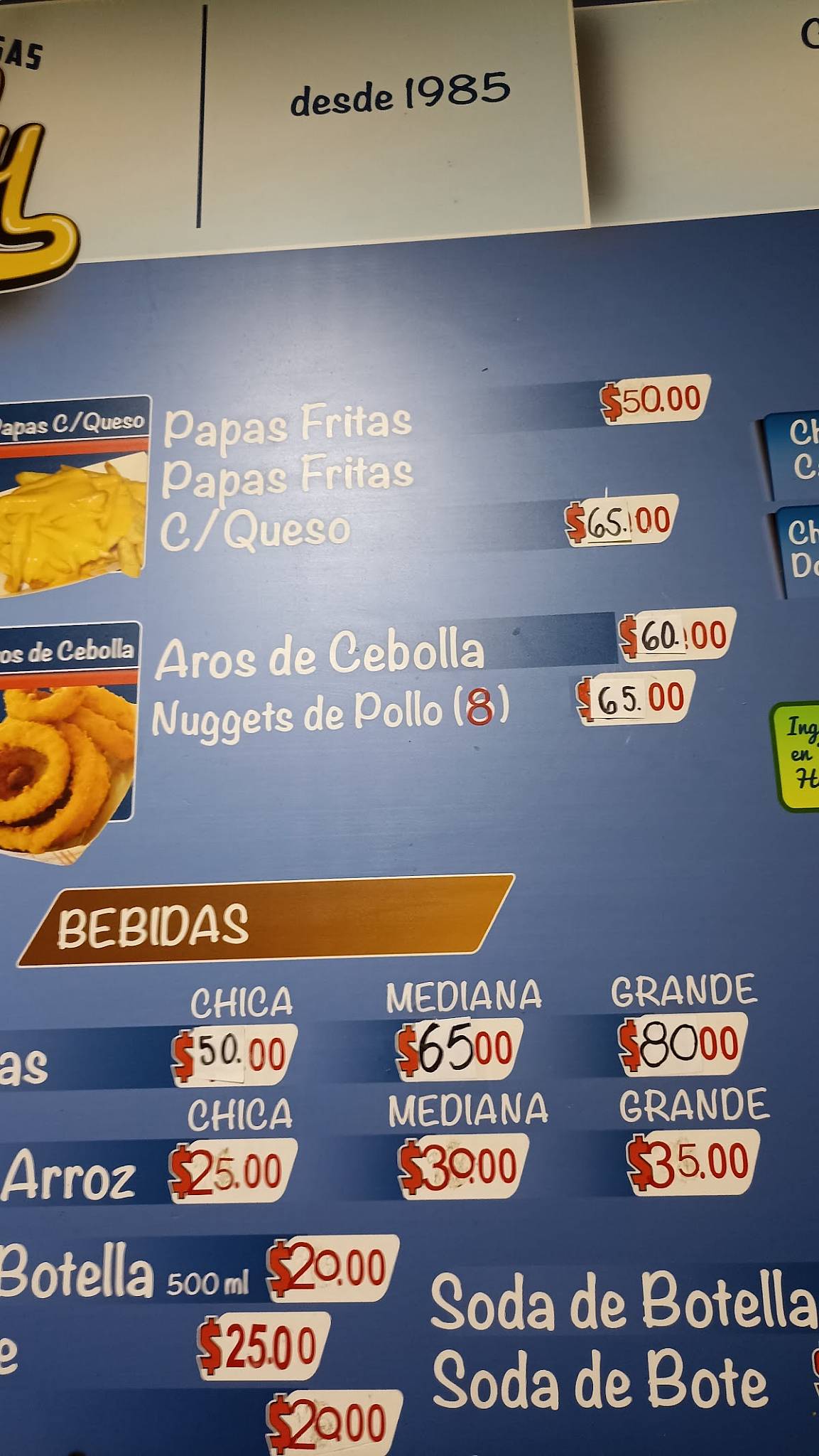 Carta del restaurante TORTAS CHARLY OFICIAL, Rosarito