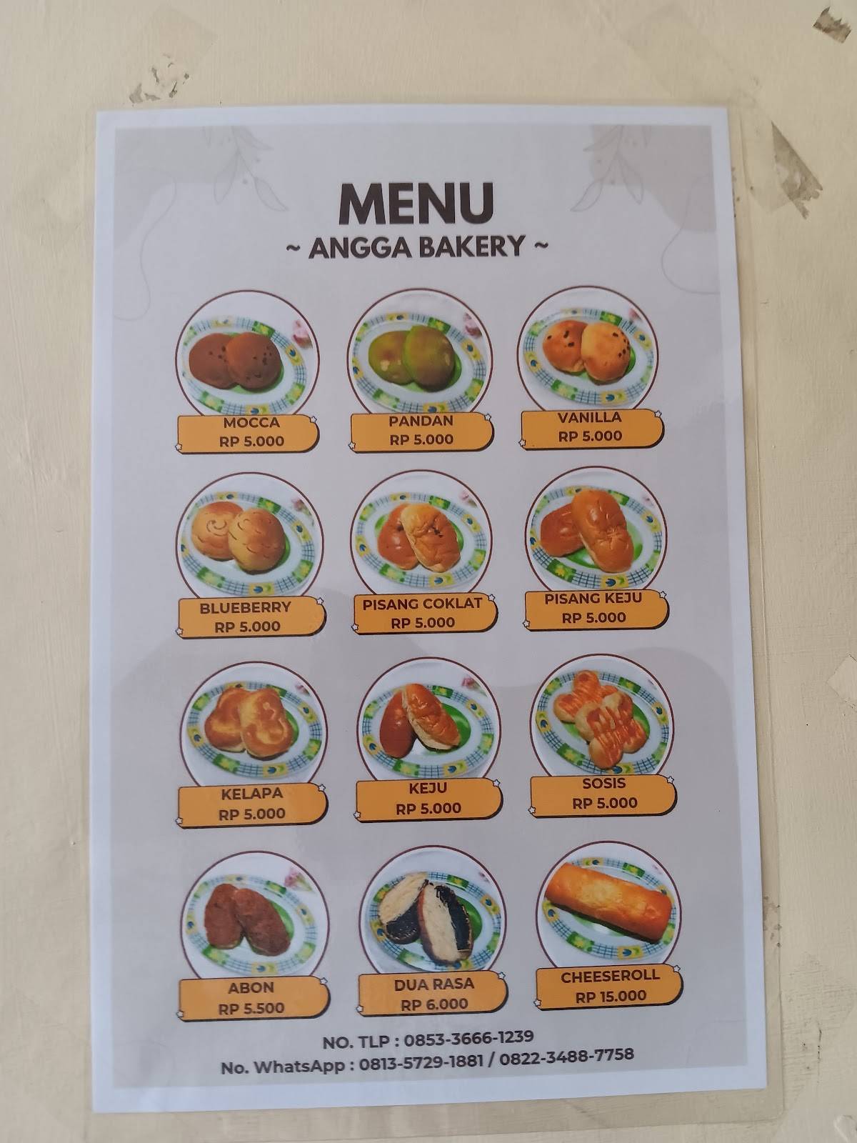Menu at Roti Angga, Surabaya, Jl. Raya Babat Jerawat No.16