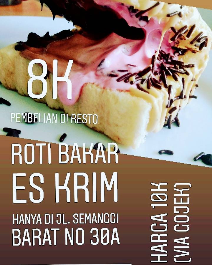 Menu at Roti Bakar SeBar, Malang