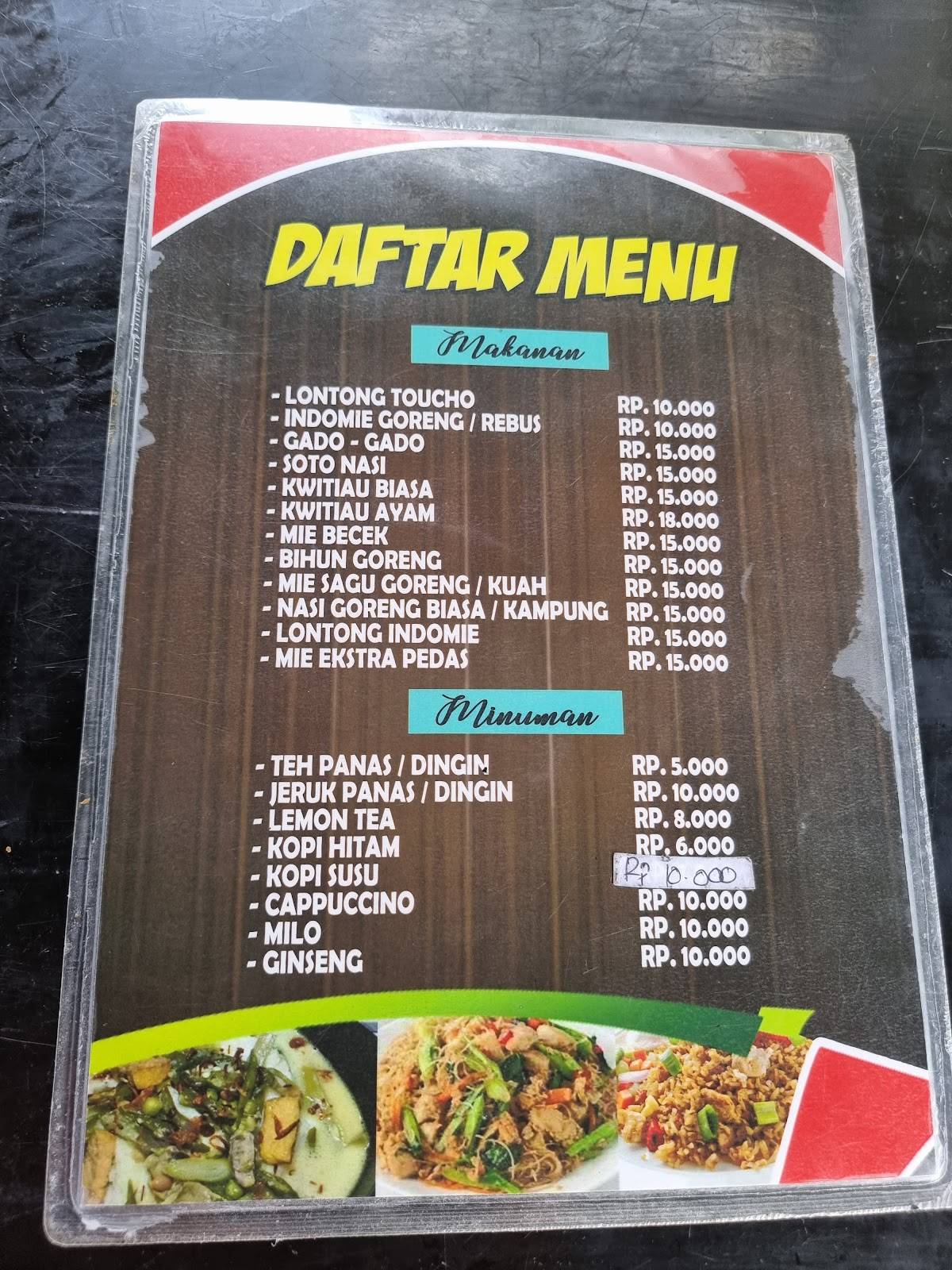 Menu at Roti Canai & Teh Tarek Ahbab restaurant, Pekanbaru