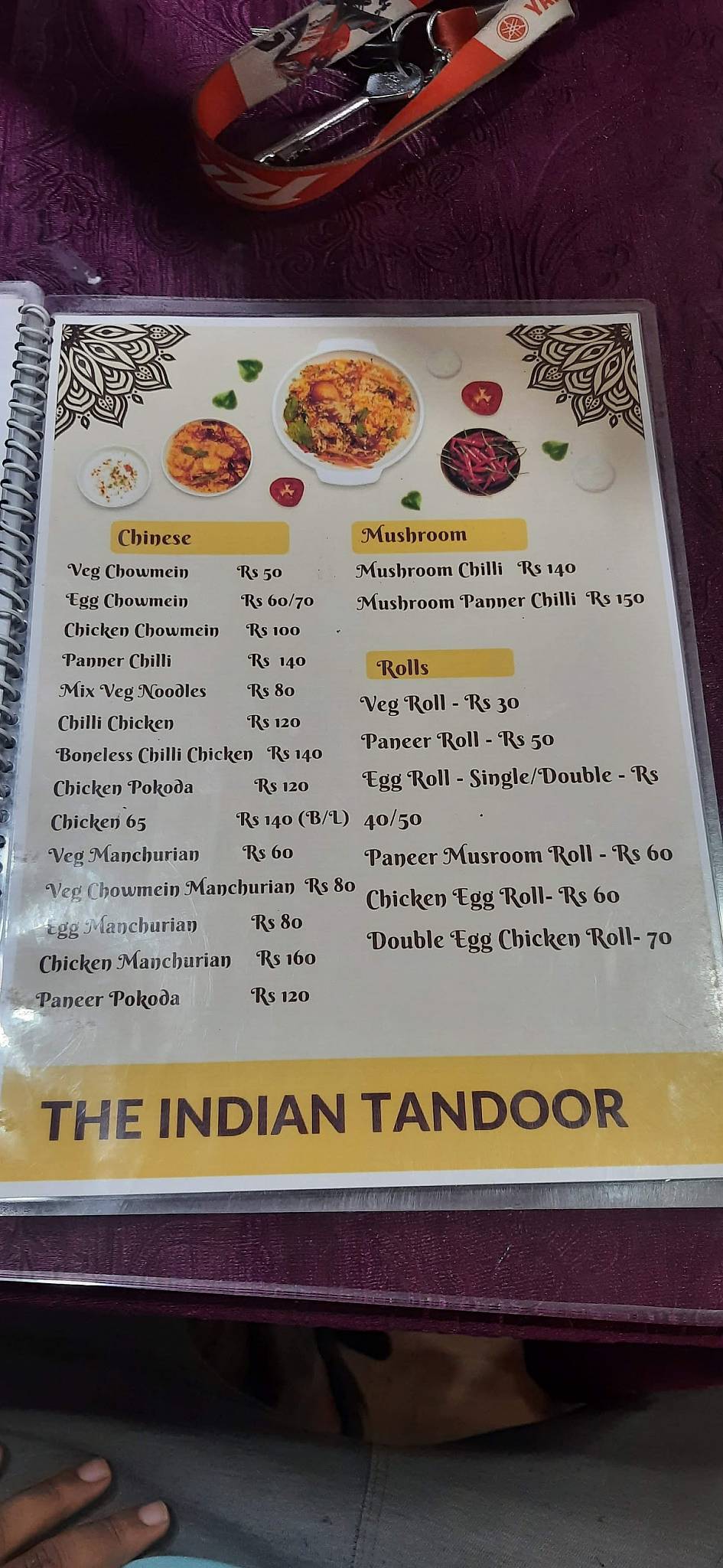 Menu at The Indian Tandoor, Rourkela