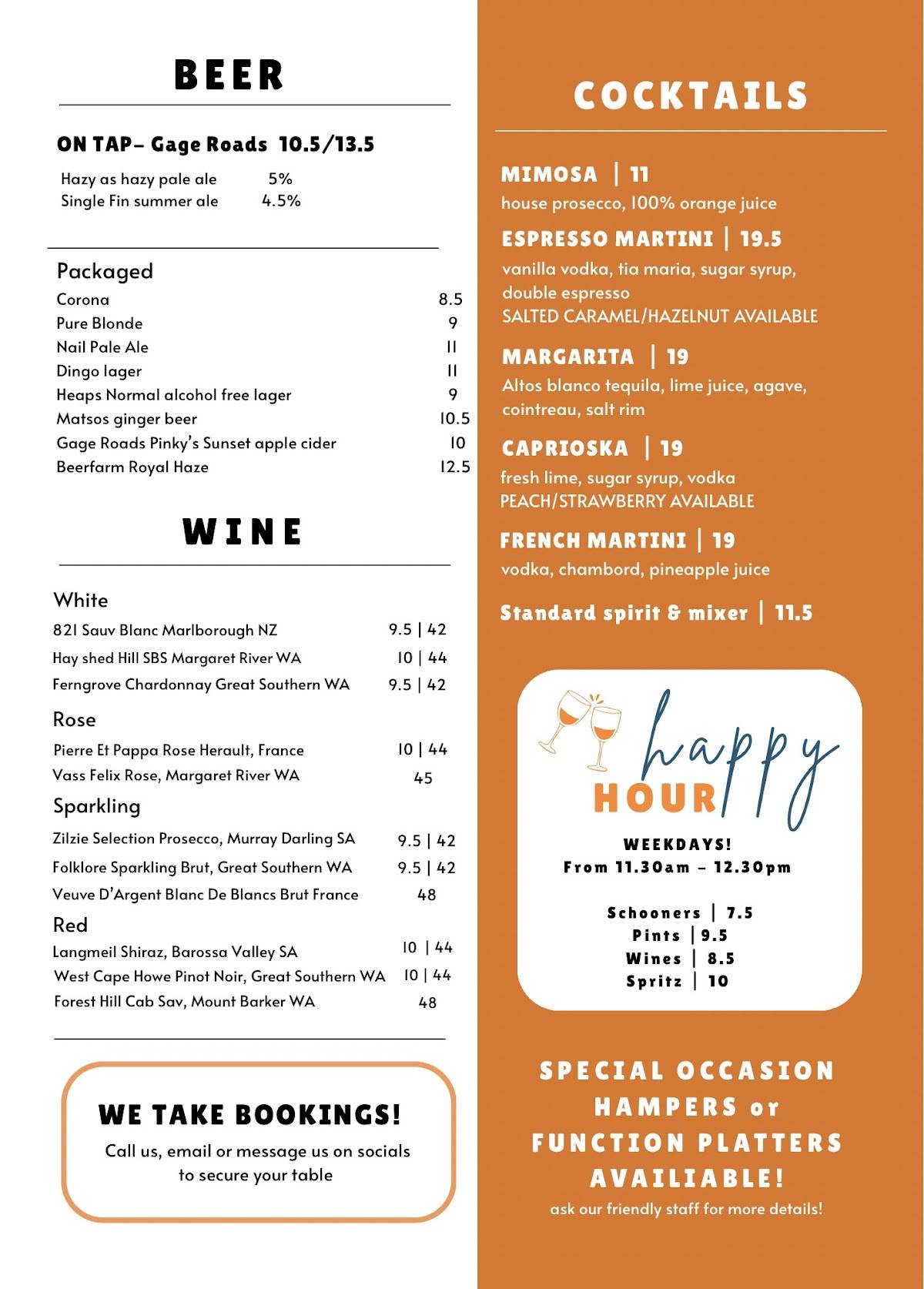 Menu at Rowdy’s Cafe Rockingham, Rockingham