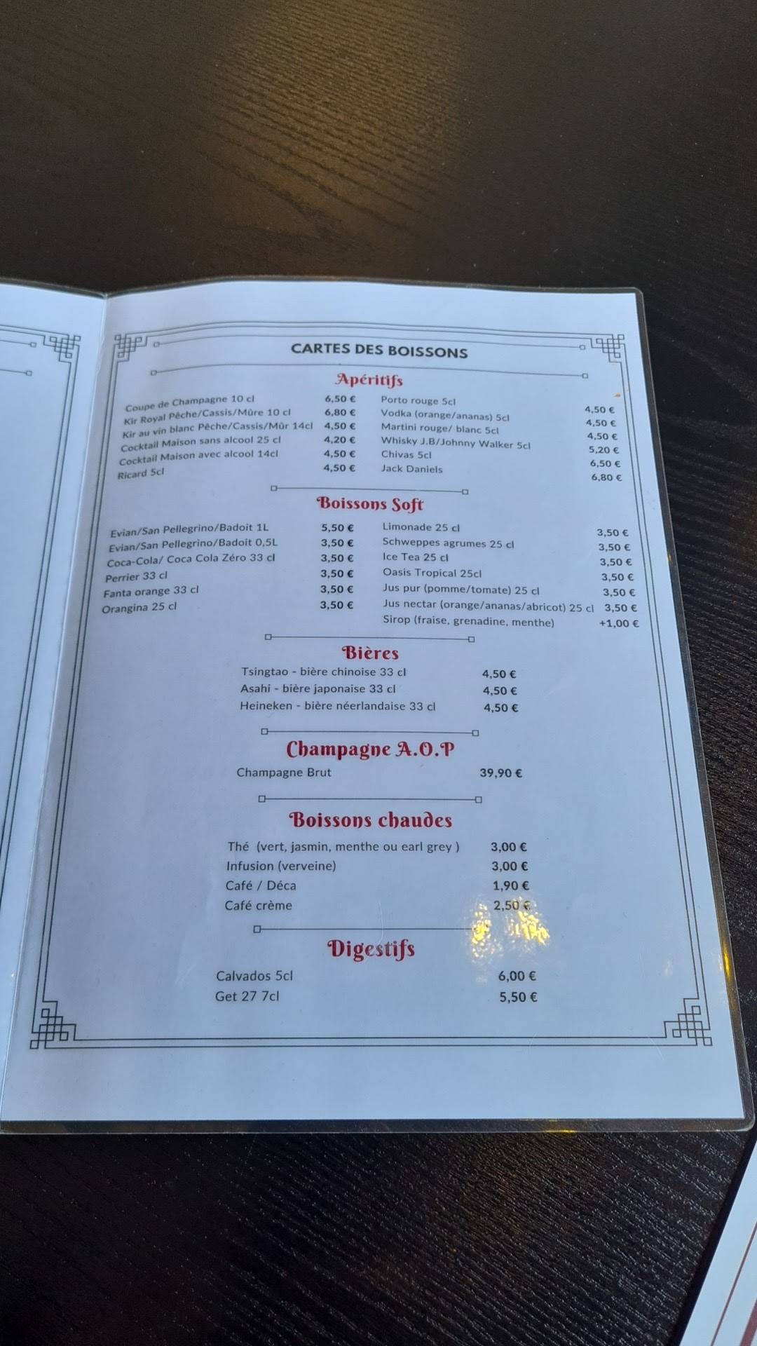 Menu au Royal Chine 裕龙大酒楼 restaurant, Claye-Souilly