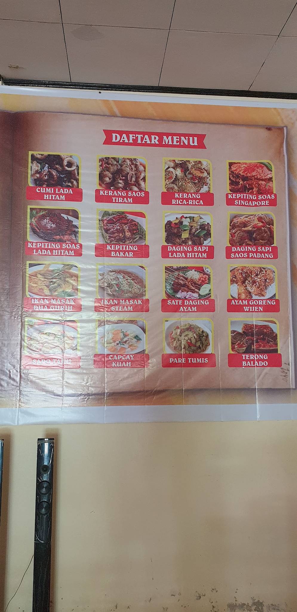 Menu at Rumah Makan Dua Gurih restaurant, Indonesia
