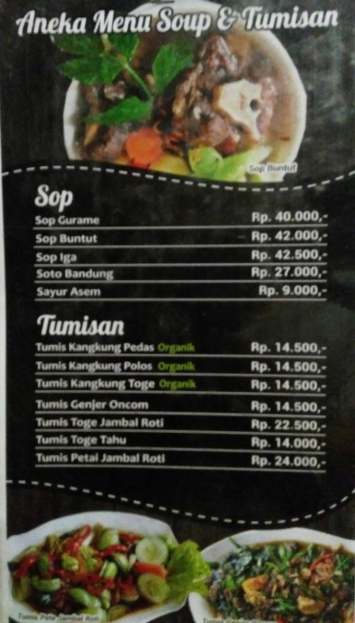 Carta del restaurante Rumah Makan Khas Sunda Cibiuk, Nagreg