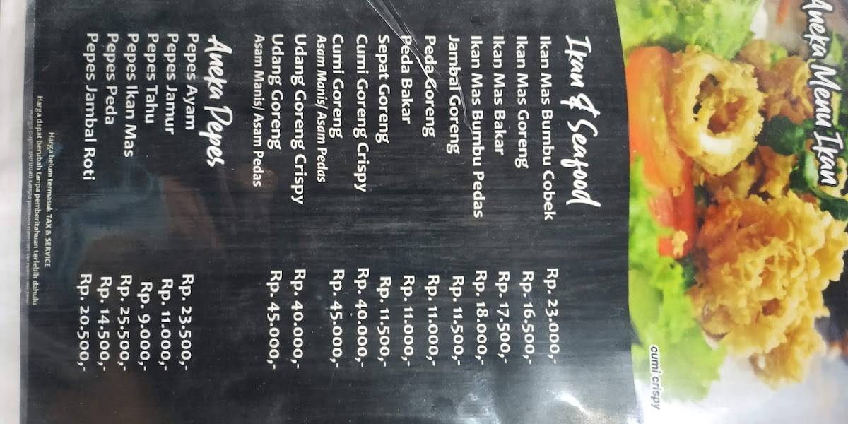 Carta del restaurante Rumah Makan Khas Sunda Cibiuk, Sayang
