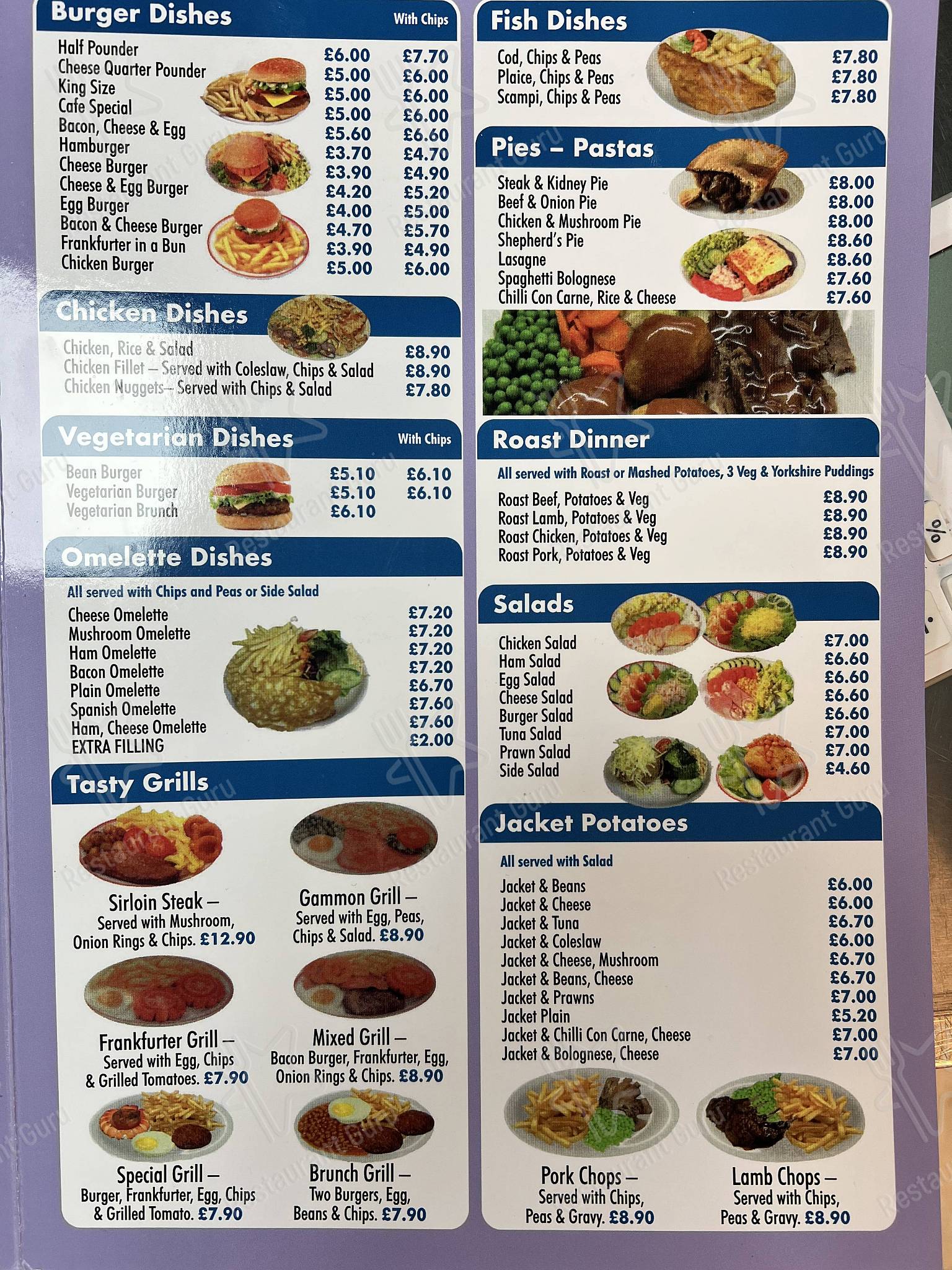 Menu at Rushden Cafe, Rushden