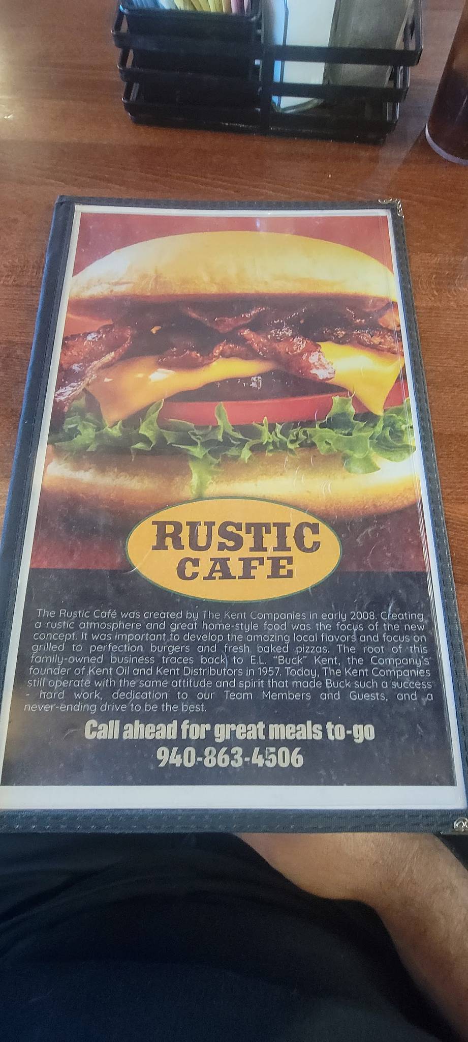 Menu at Rustic Café restaurant, Haskell