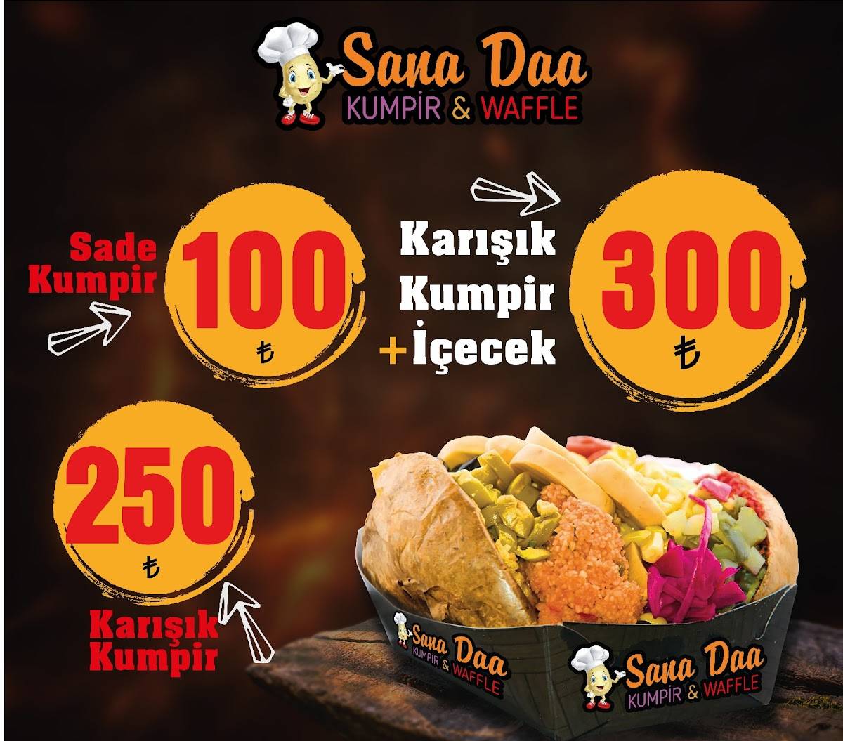 Carta de SANA Kumpir Waffle, Estambul