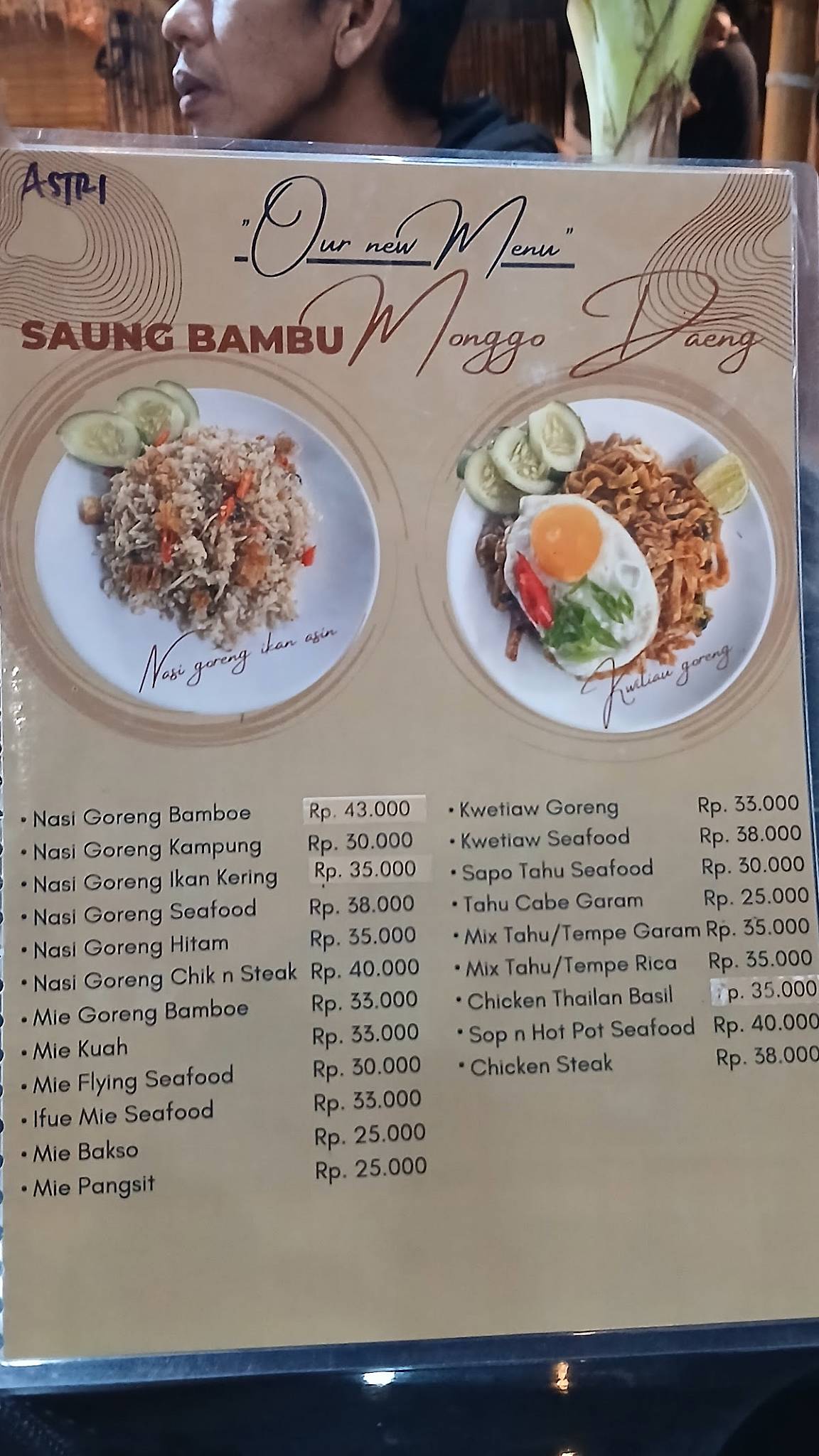 Menu at SAUNG BAMBU RAPPOCINI, Makassar