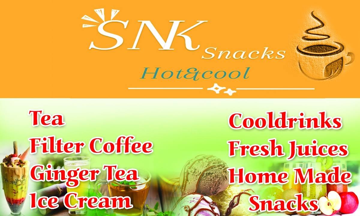 Menu at SNK SNACKS HOT&COOL, India