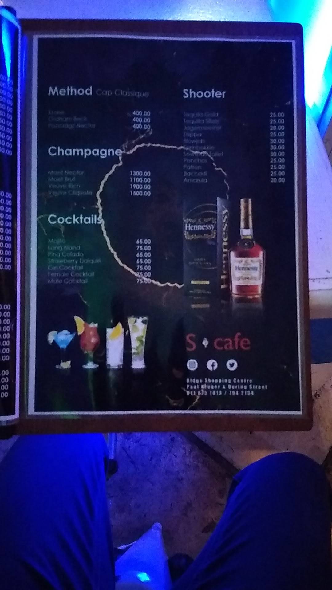Menu at SO Cafe Lounge, Roodepoort, Paul Kruger and