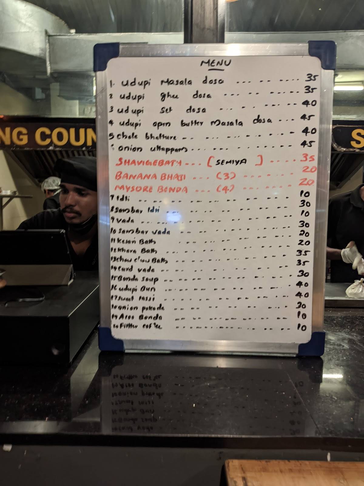Menu at Social Kitchen, Palakkad