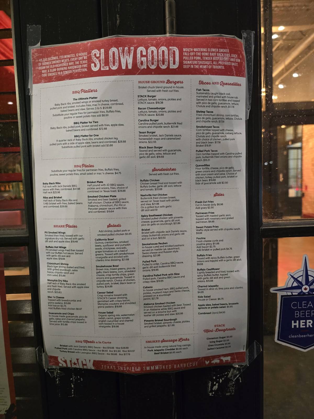 Menu at STACK BBQ Smokehouse- Family Owned, Oakville