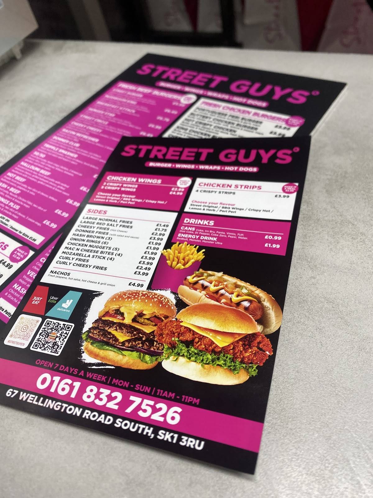 Menu at STREET GUYS restaurant, Stockport, 67 Wellington Rd S
