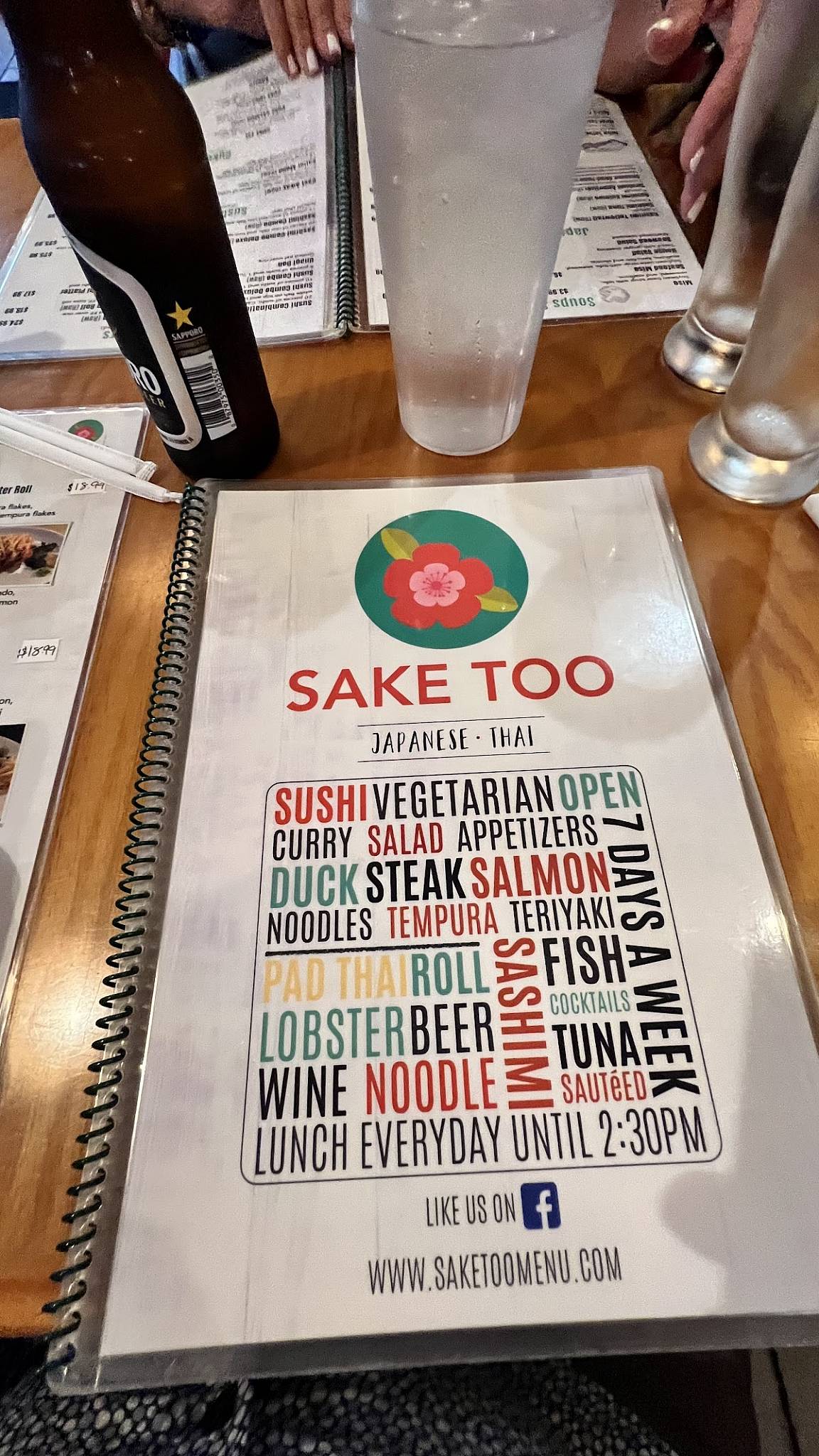 Menu at Sake Too Japanese & Thai Restaurant, Port St. Lucie