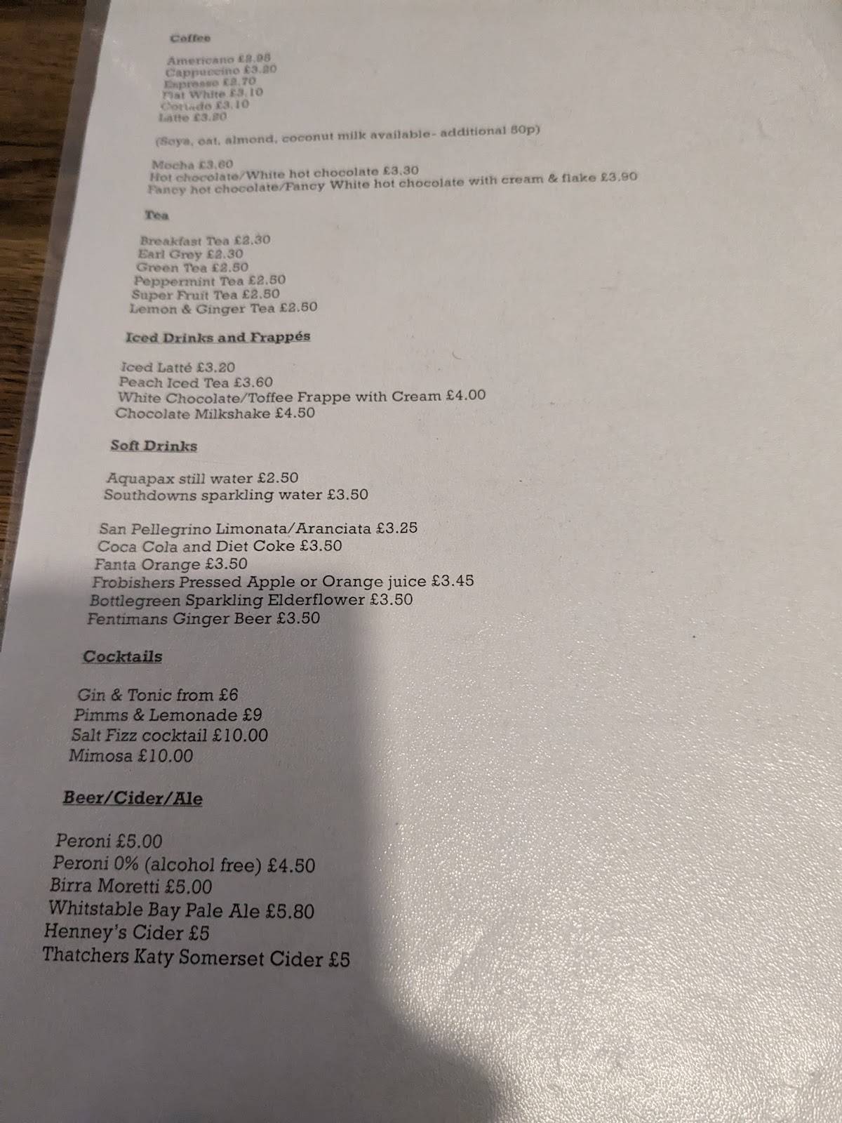 Menu at Salt Café cafe, Fareham