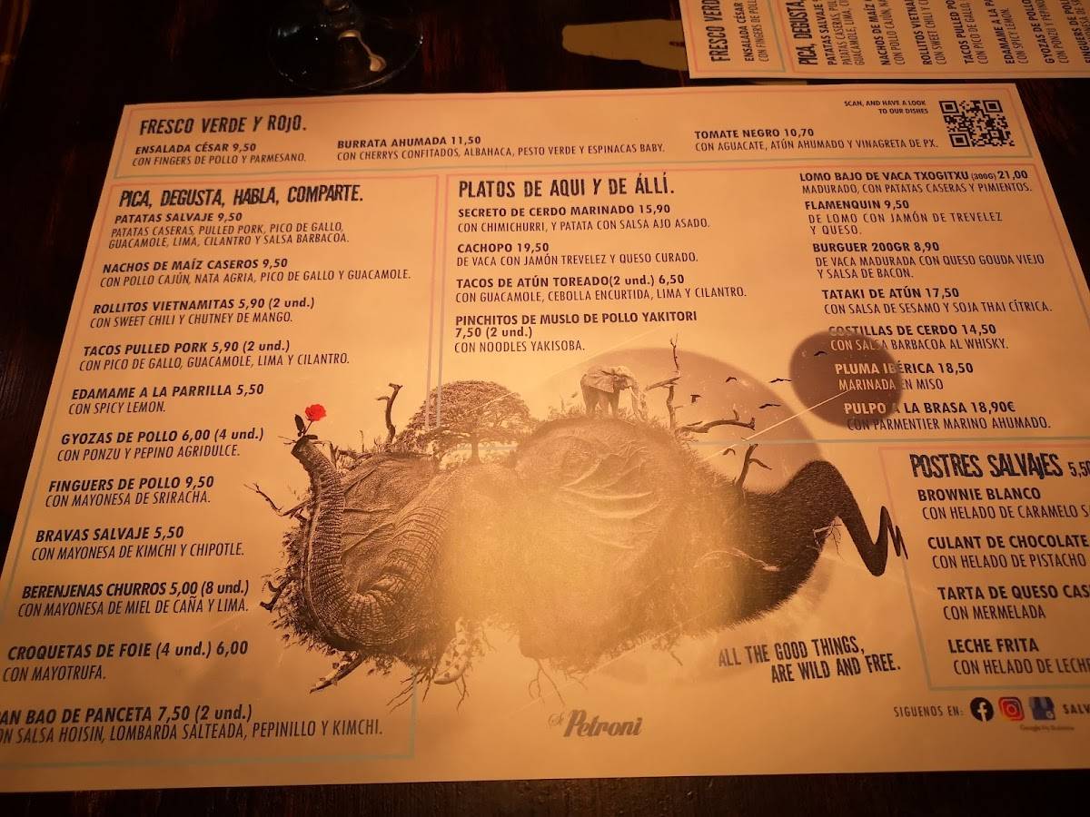 Carta de Restaurante Fiero, Granada