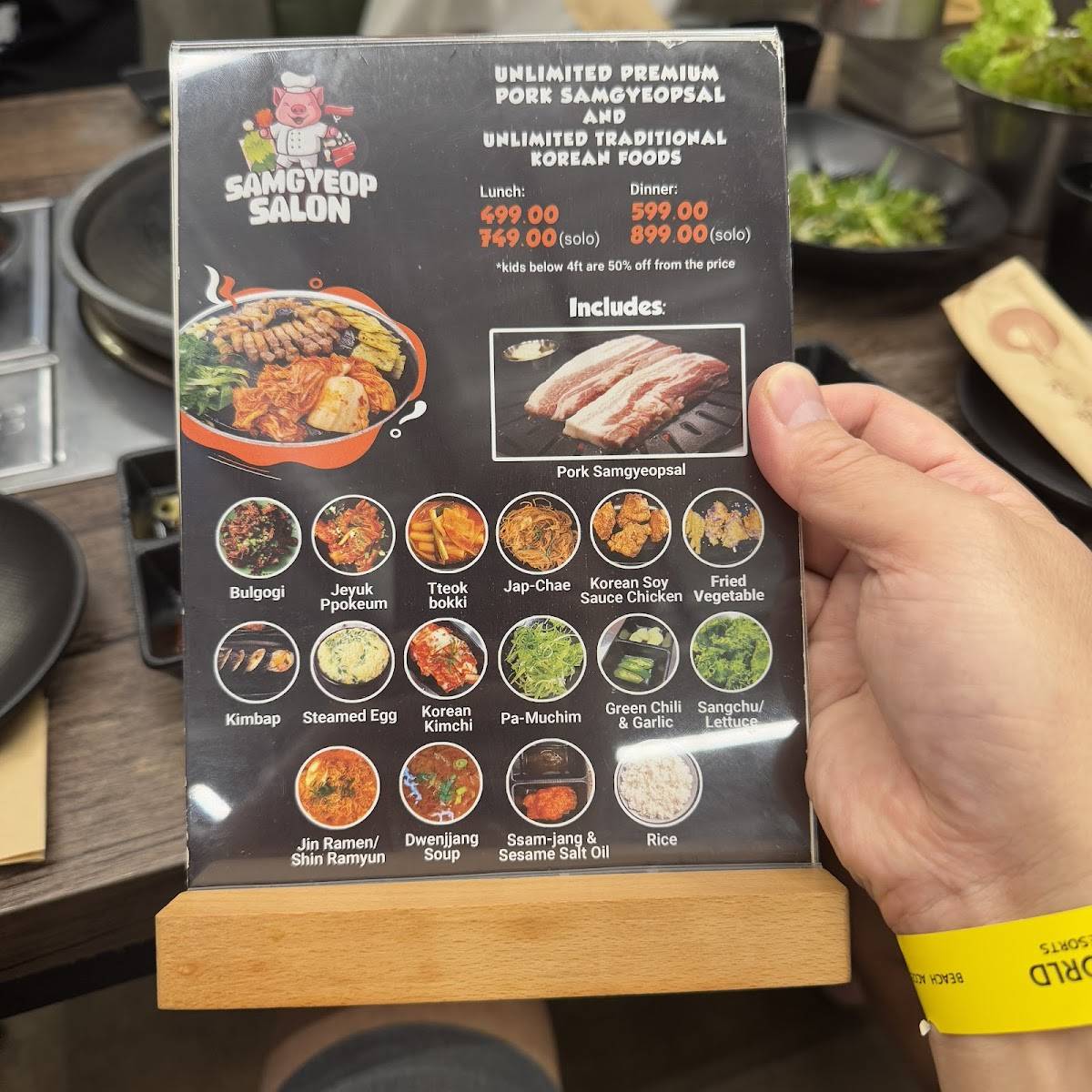 Menu at Samgyeop Salon restaurant, Lapu-Lapu City