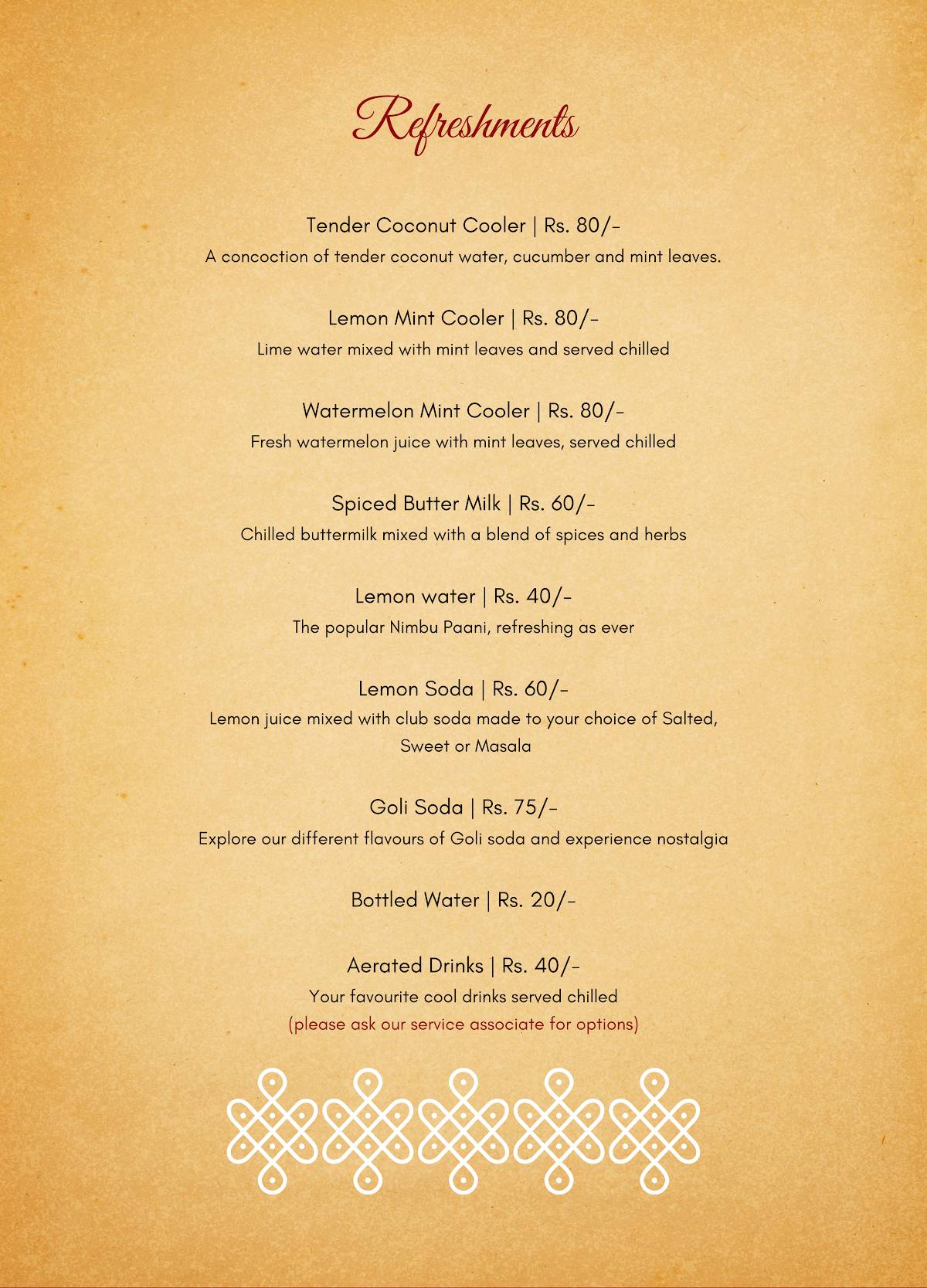 Menu at Sampurna Andhra Restaurant, Bengaluru