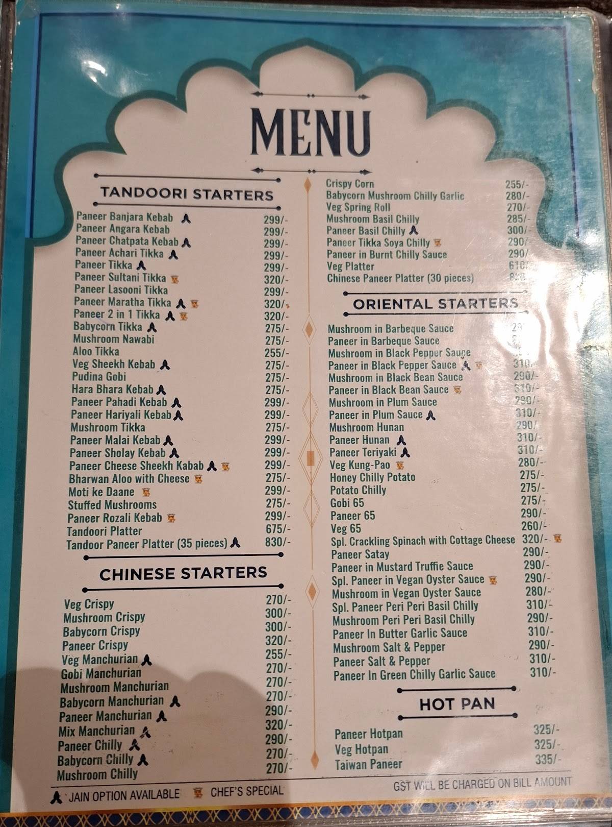 Menu at Samudra Veg and Banquet Hall, Pune