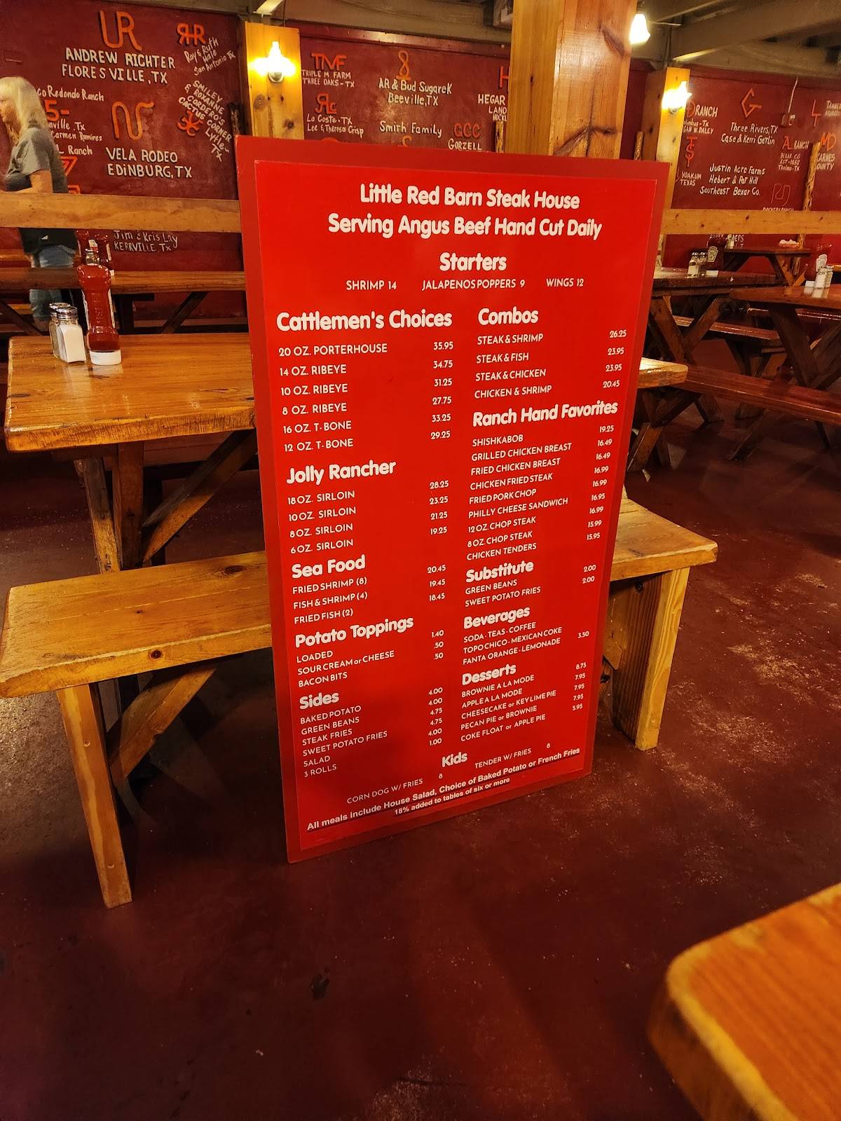Menu at Little Red Barn Steak House, San Antonio