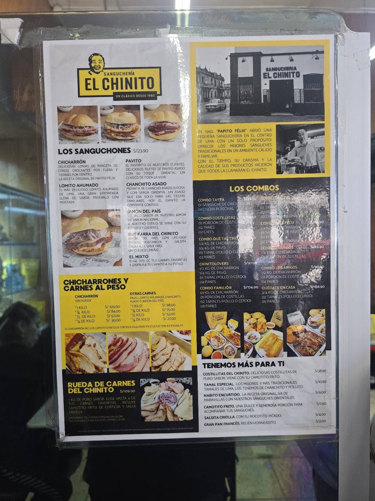 Carta del restaurante Sanguchería El Chinito, Lima, Jr. Chancay 894