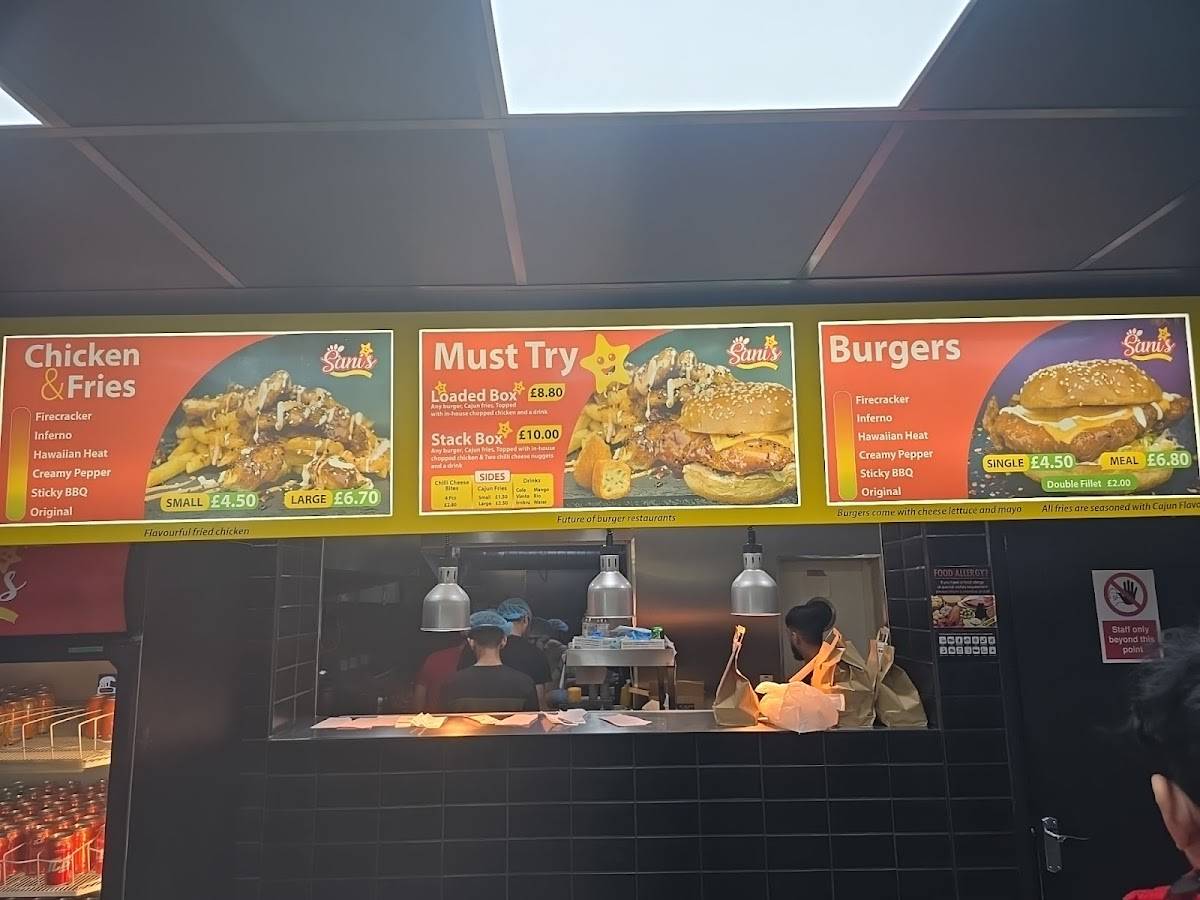 Menu at Sani’s chicken restaurant, Birmingham