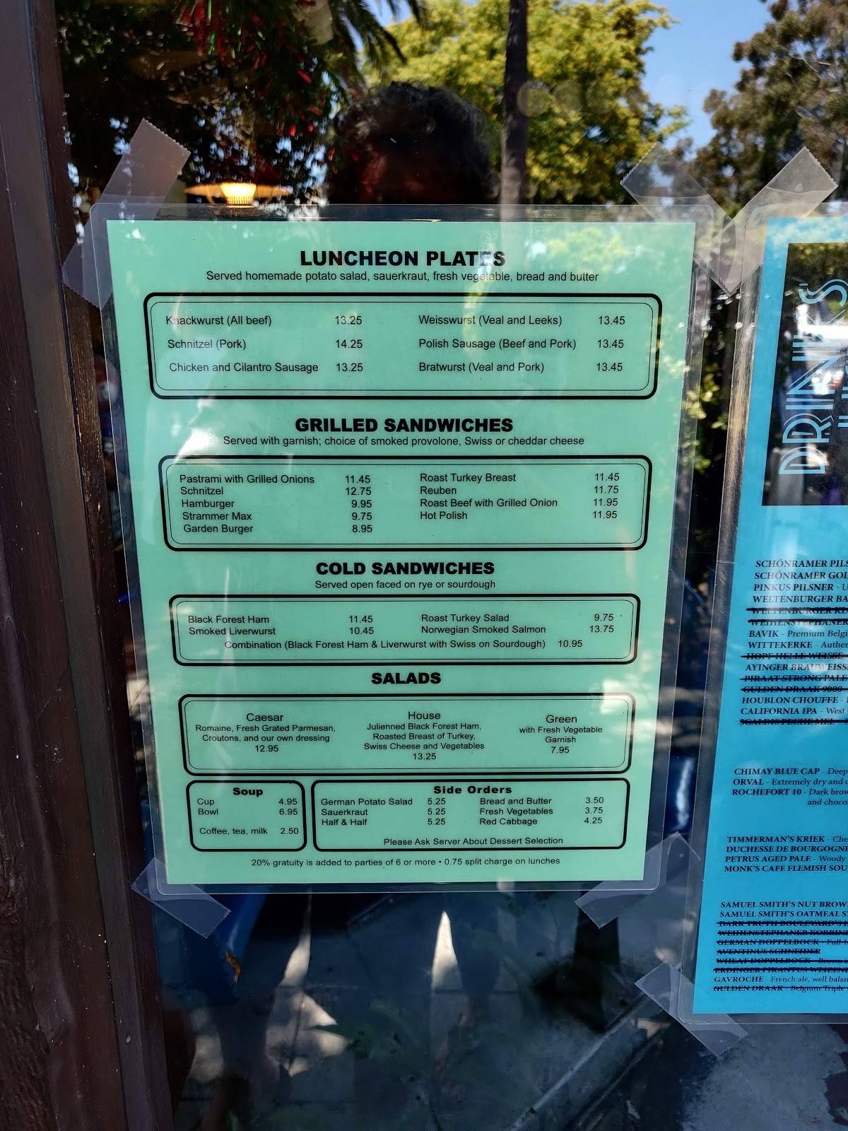 Menu at Dutch Garden Restaurant, Santa Barbara