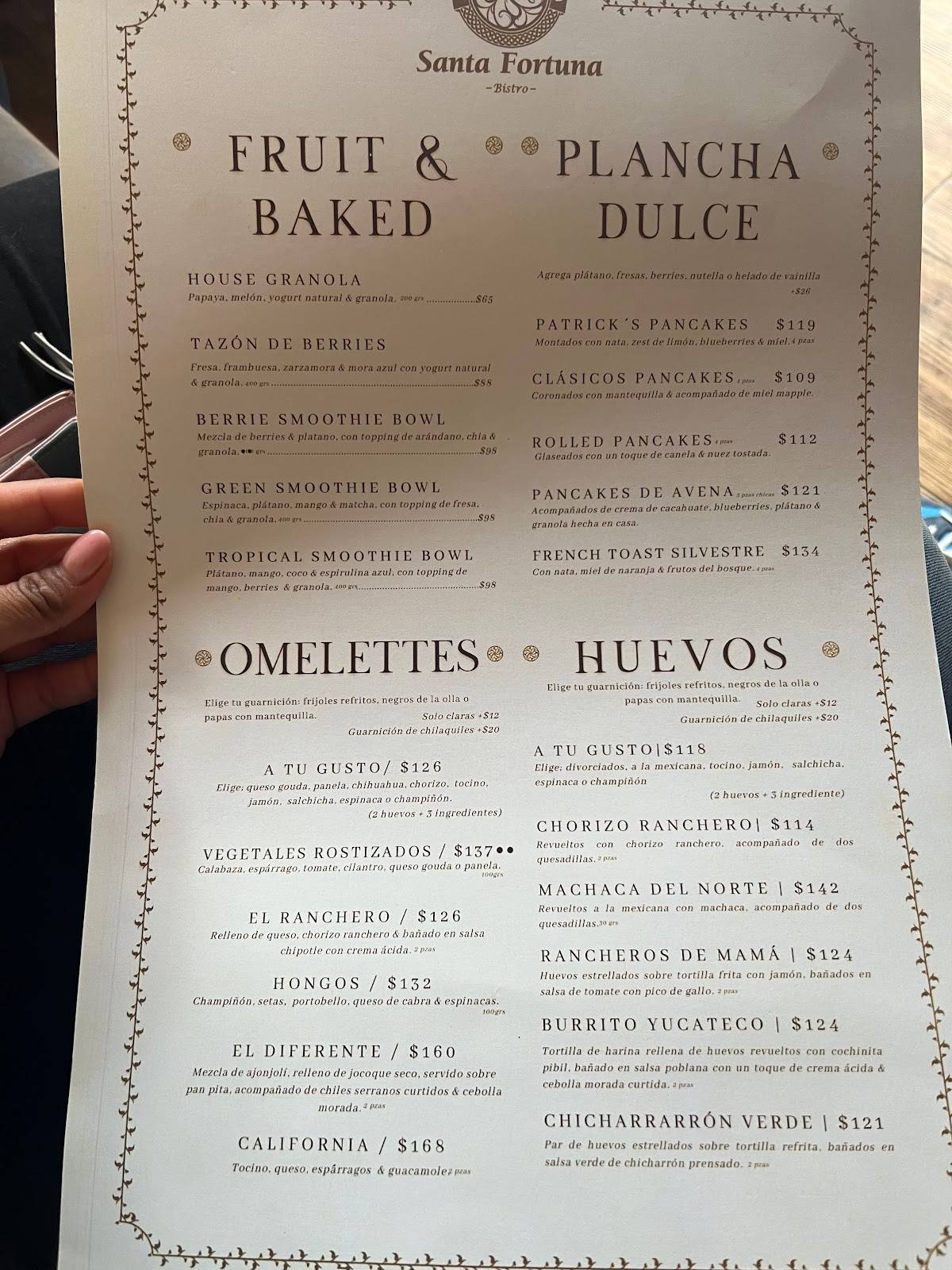 Carta de pizzería Santa Fortuna - Bistro, Santiago de Querétaro, Blvd ...