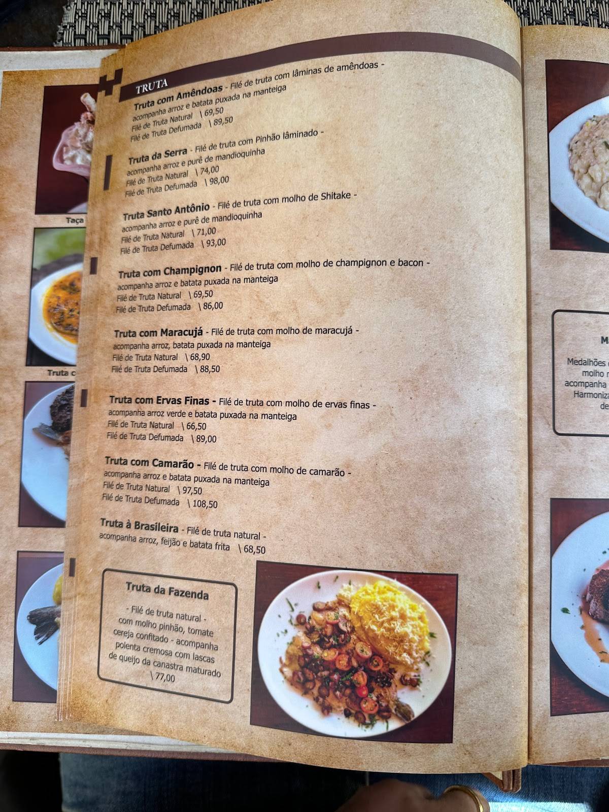 Menu em Restaurante Arco Íris, Santo Antônio do Pinhal, Avenida Antônio ...