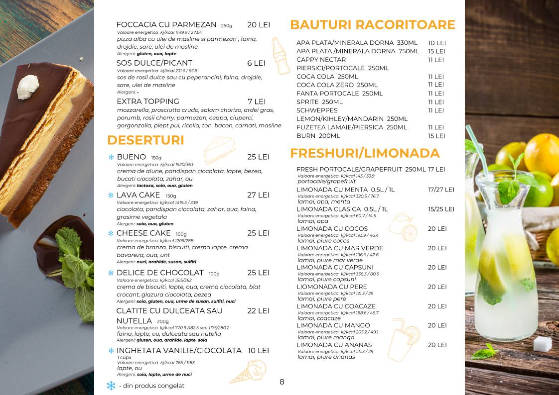 Menu at Sara Bistro ONE Cotroceni, Bucharest