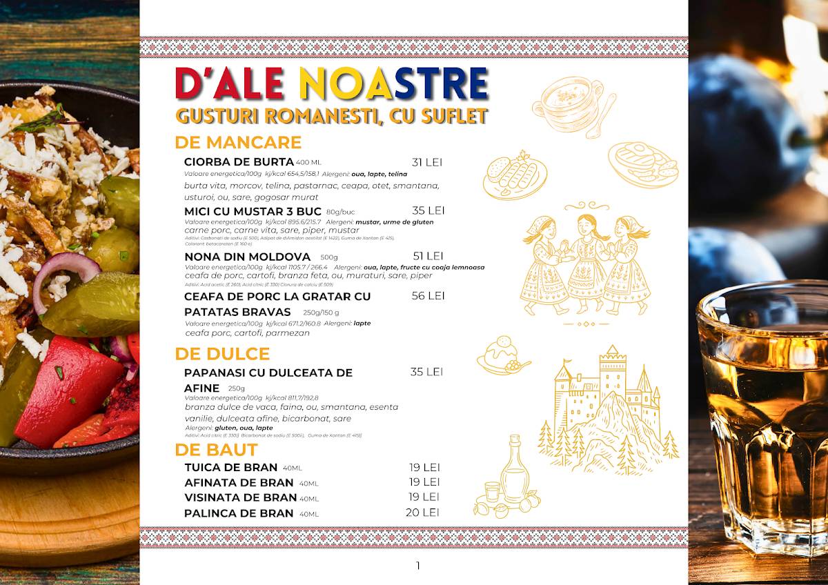 Menu at Sara Bistro ONE Cotroceni, Bucharest