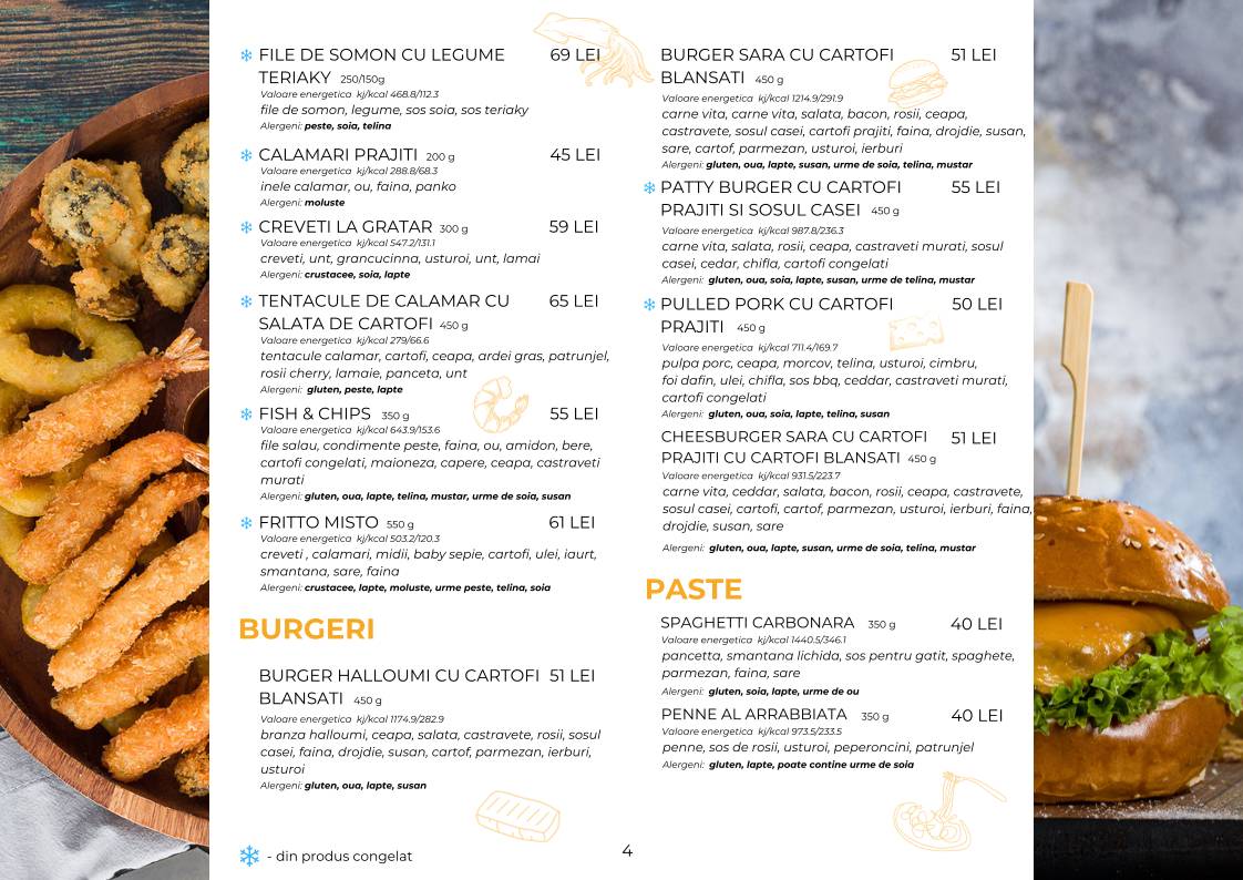Menu at Sara Bistro ONE Cotroceni, Bucharest