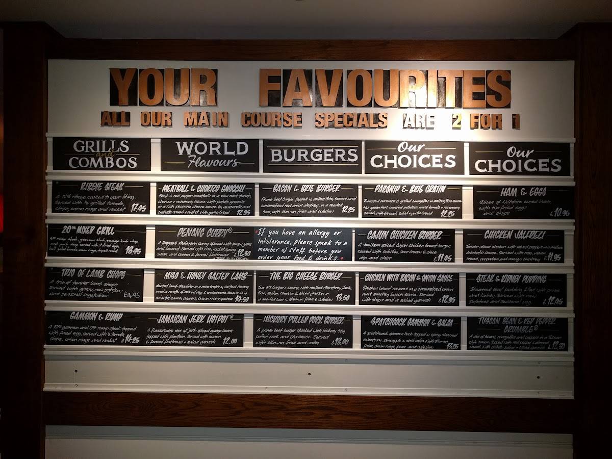 Menu at Saxon Arms Witham pub & bar, Witham