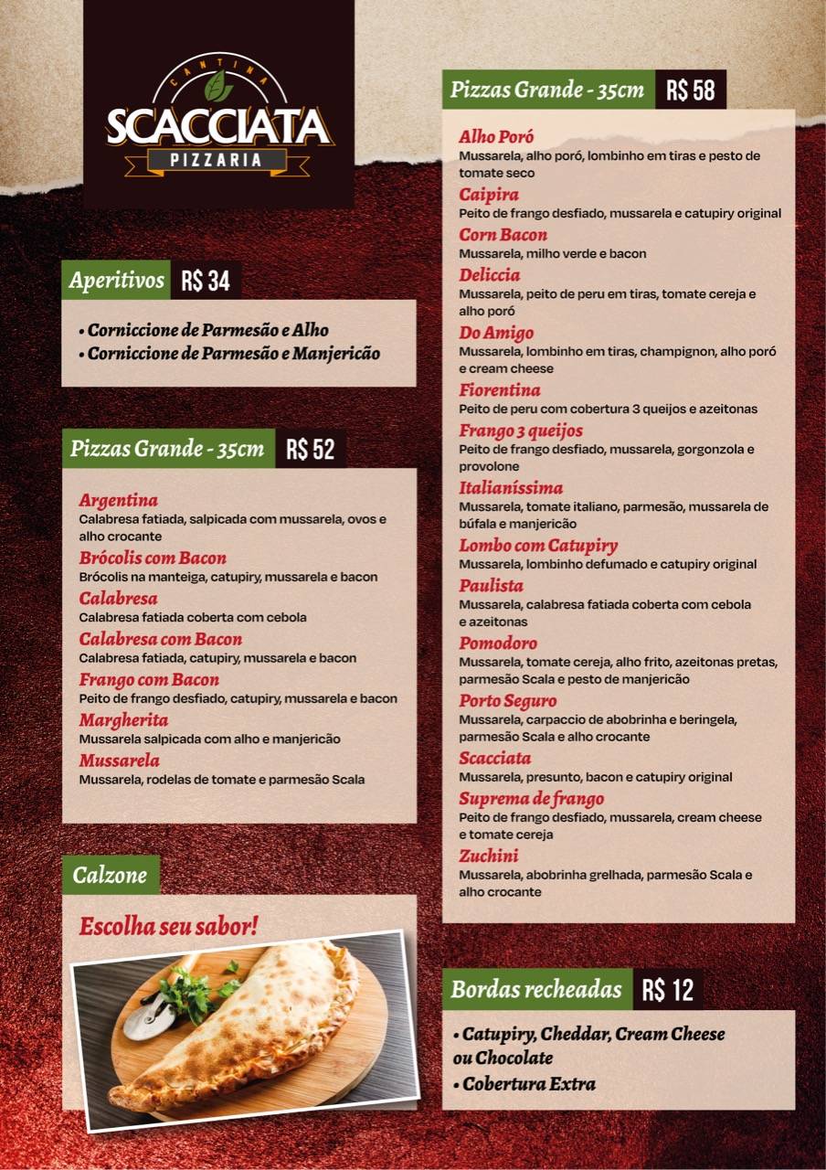 Menu em Scacciata Disk Pizza pizzaria, Limeira