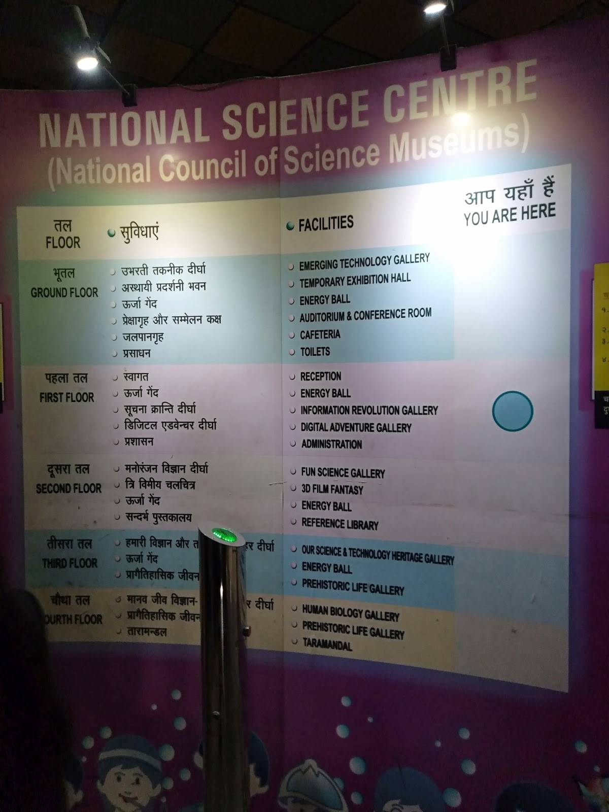 Menu at Science Centre Canteen, New Delhi
