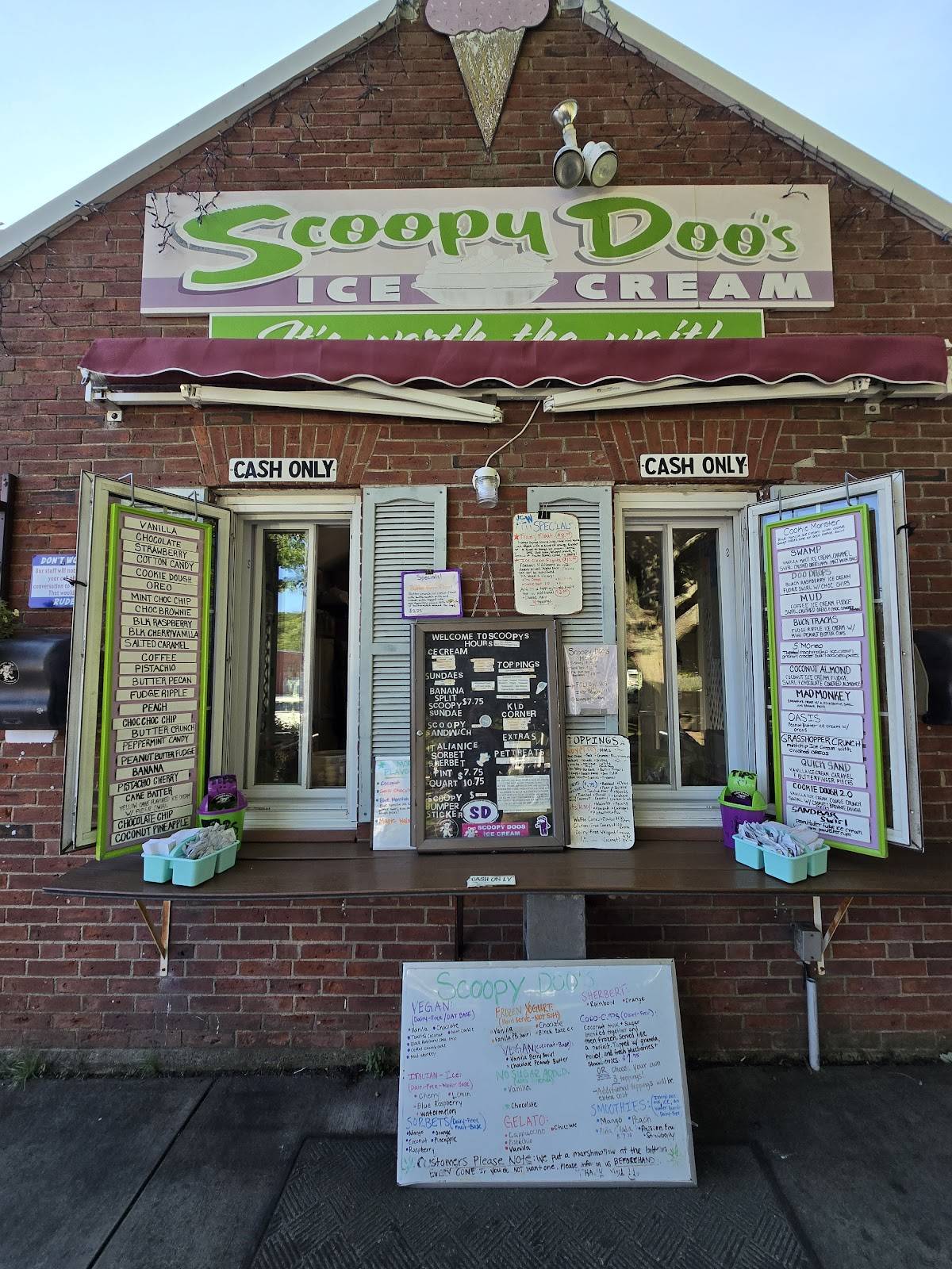 Menu at Scoopy Doo's, Milford