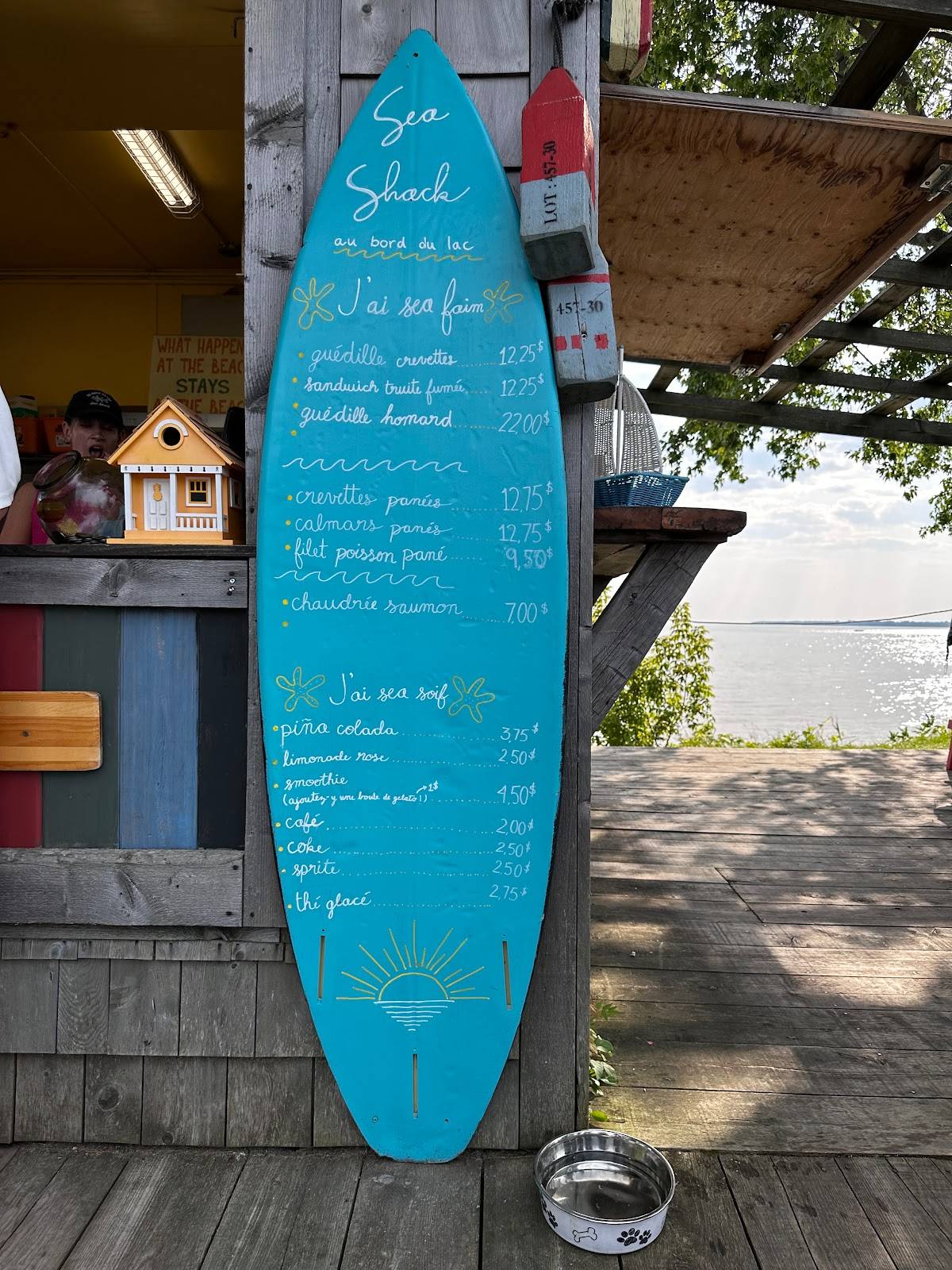 Menu au Sea Shack au bord du lac restaurant, Trois-Rivières