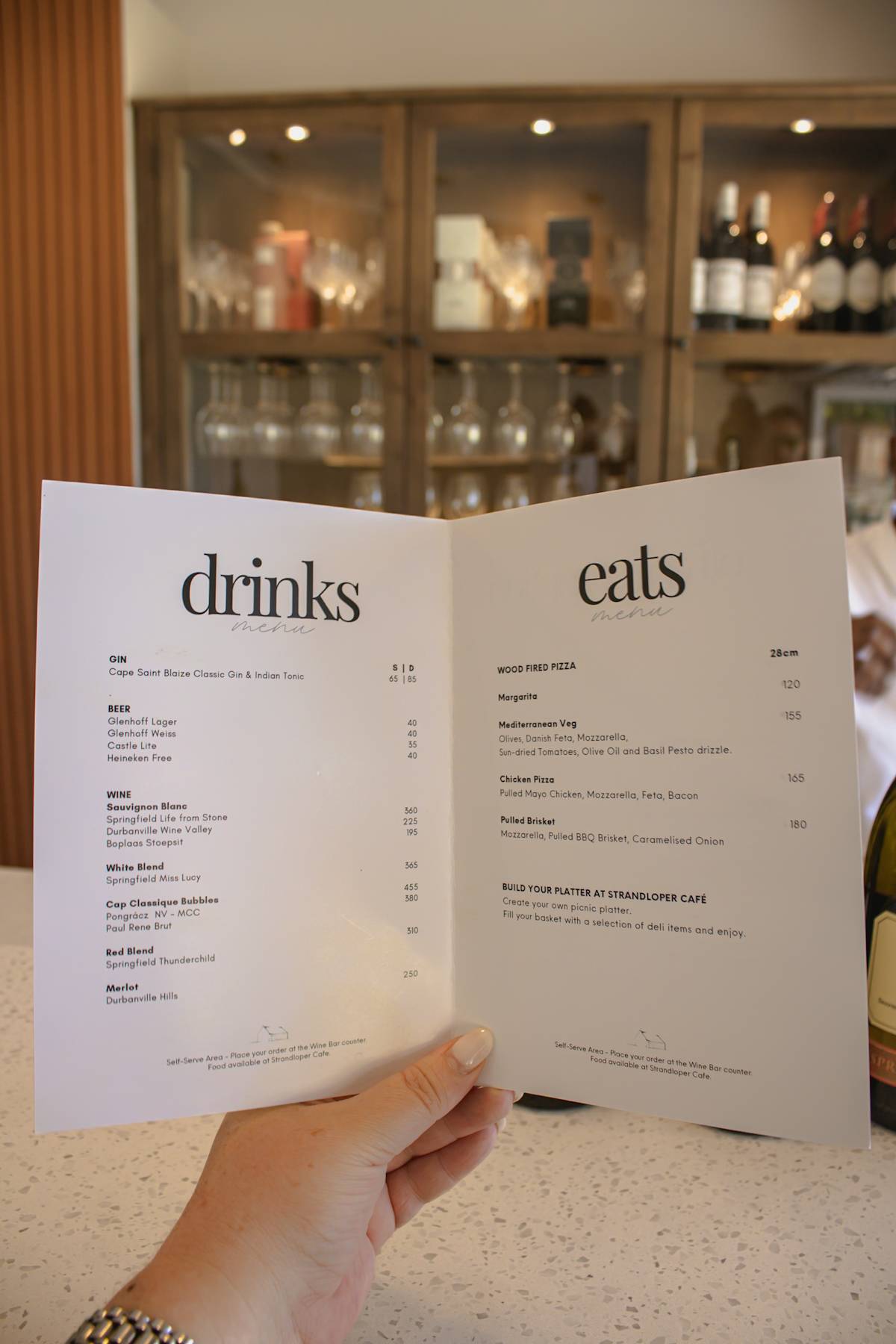 Menu at Seeplaas restaurant, Groot Brakrivier, Plot 60 Ottosrust